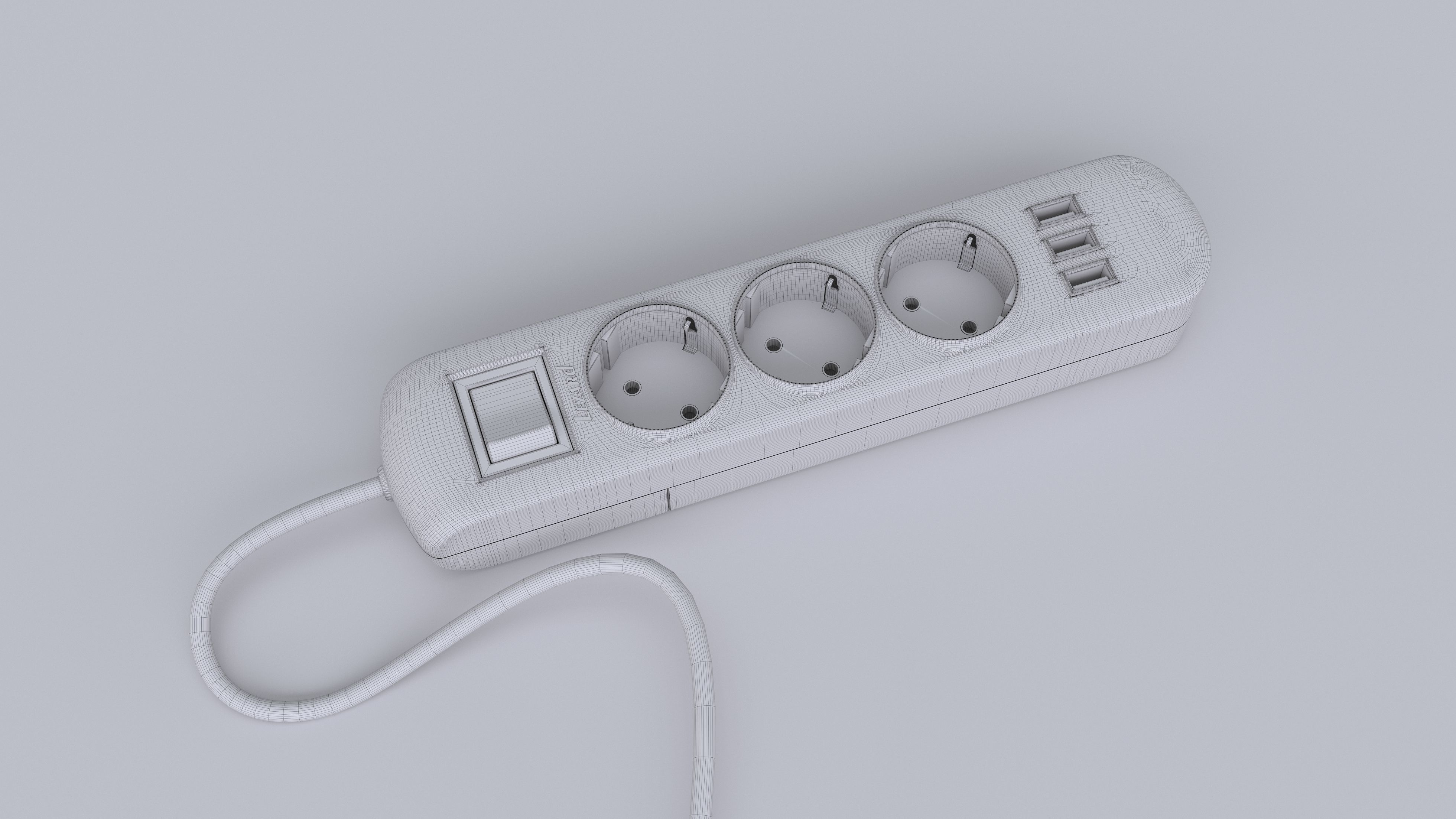 Lezard power socket with usb ports 3D model | CGTrader