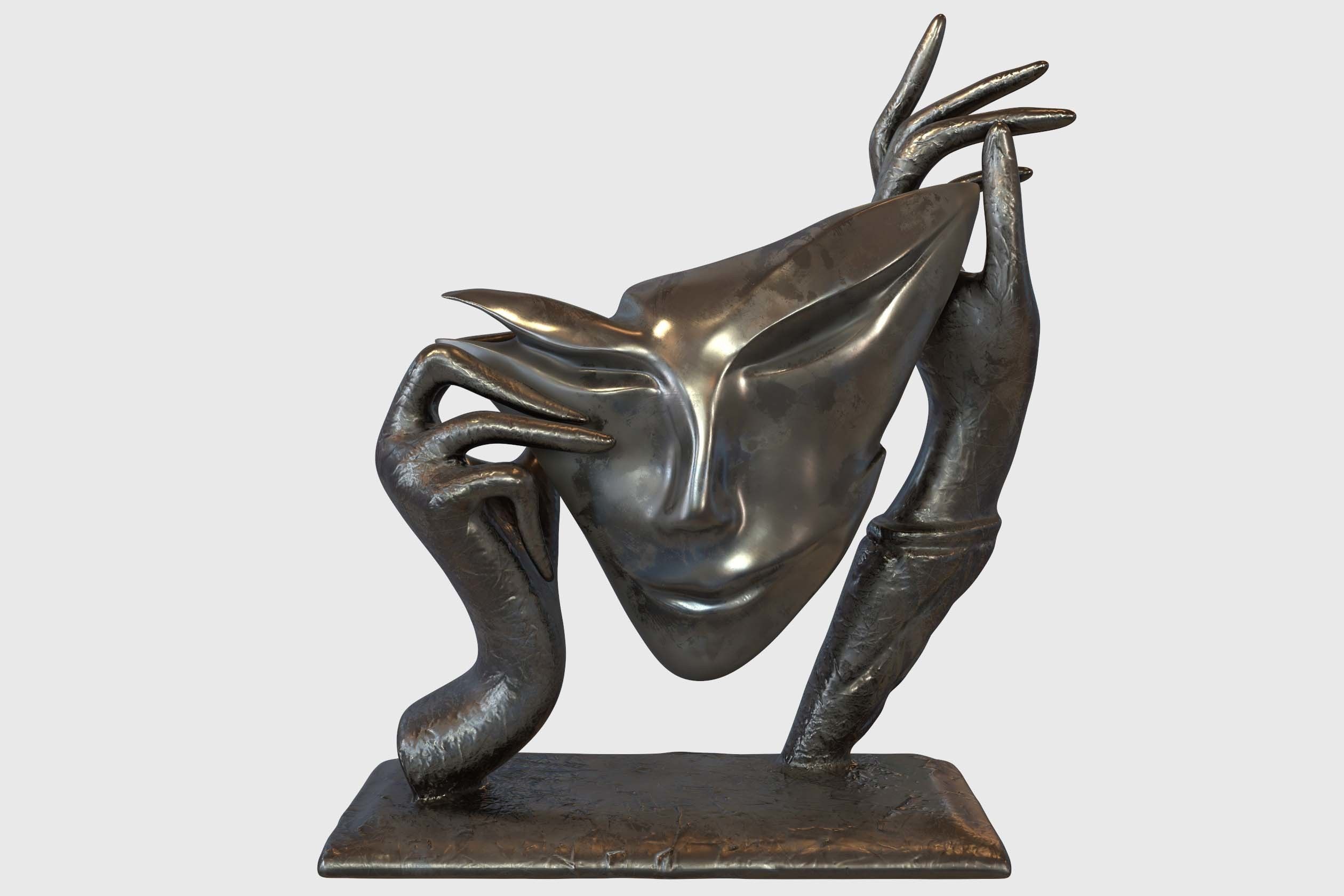 sculp mask and hand 3D model 3D printable | CGTrader