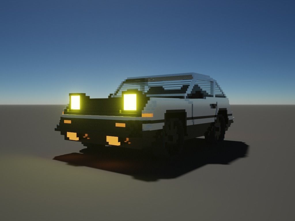 AE86 Car Chibi Voxel Art 3D model | CGTrader