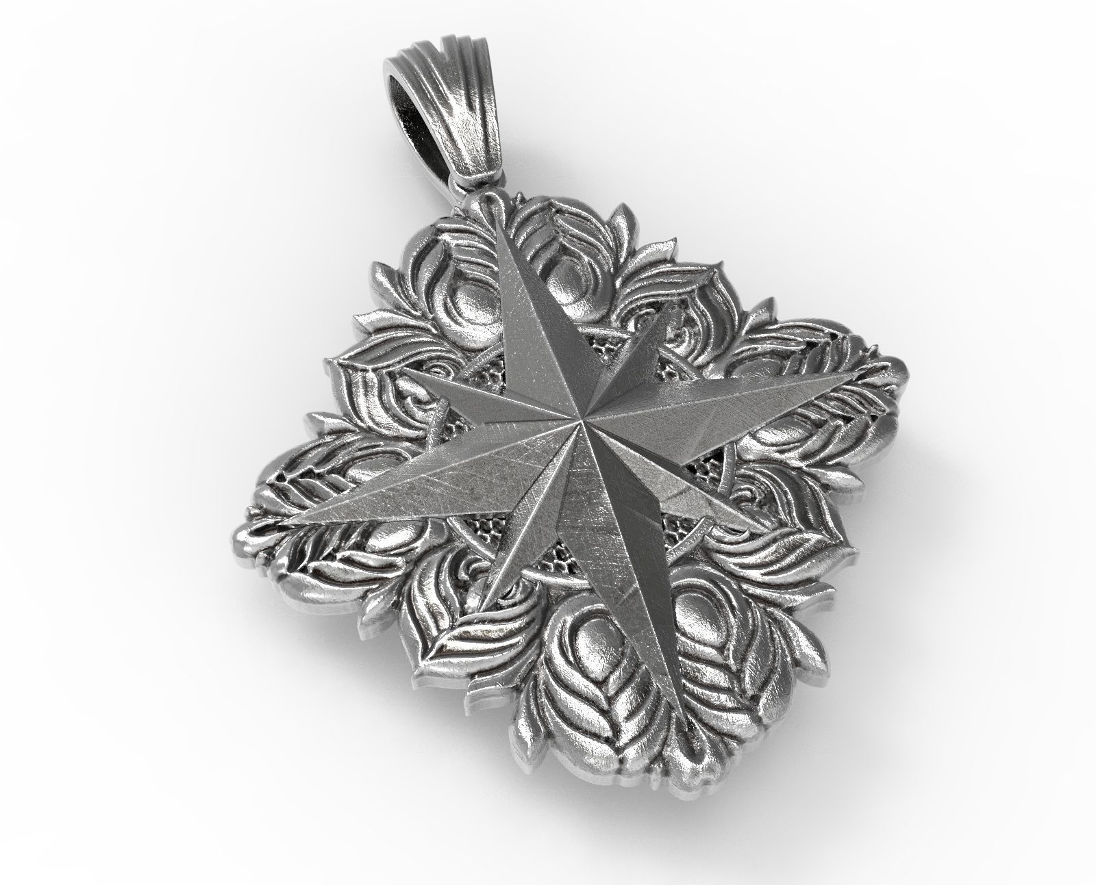 Windrose Star Compass Pendant 3D model 3D printable | CGTrader
