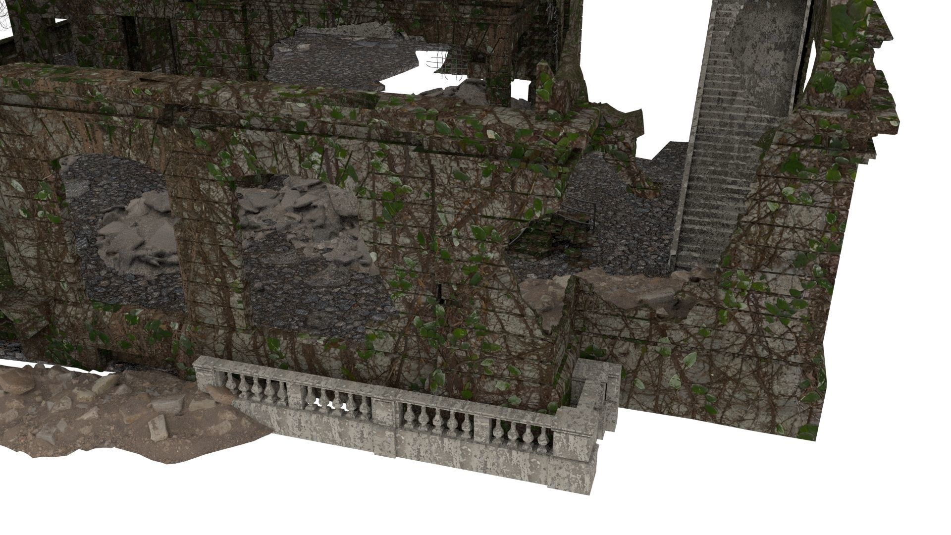 Realistic Ruined Building 3D model | CGTrader