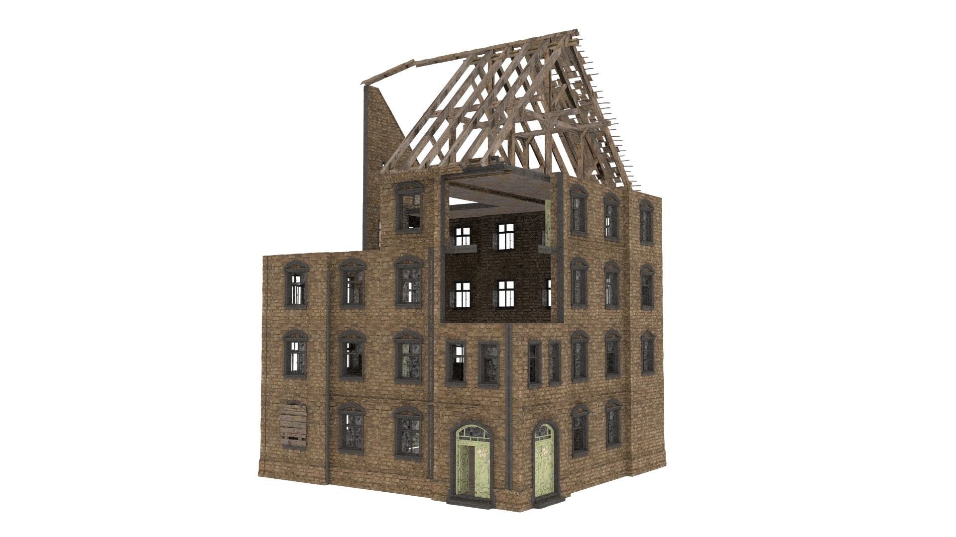 Realistic Ruined Building 3D model | CGTrader