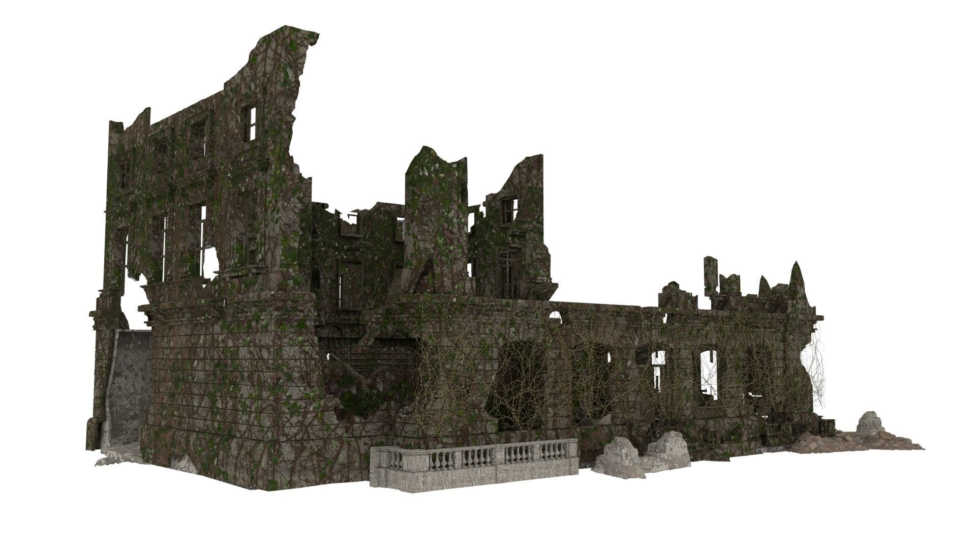 Realistic Ruined Building 3D model | CGTrader