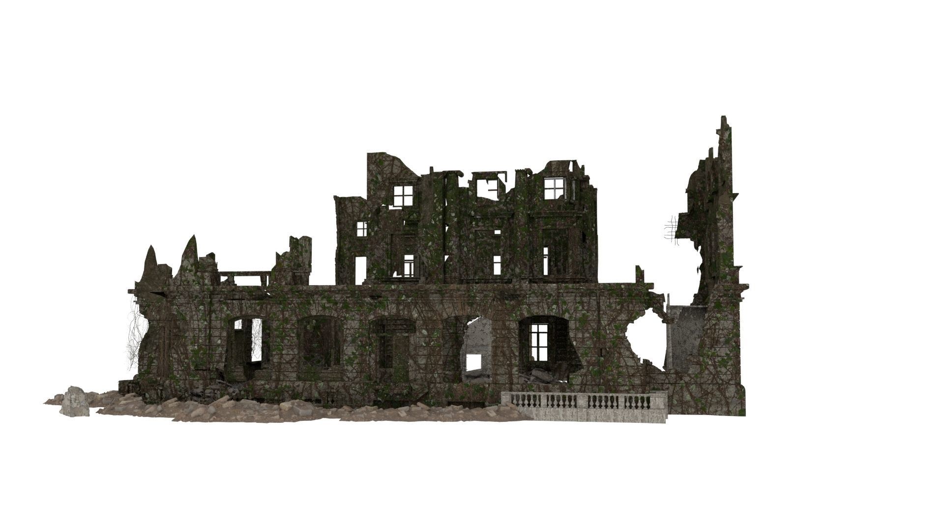 Realistic Ruined Building 3D model | CGTrader