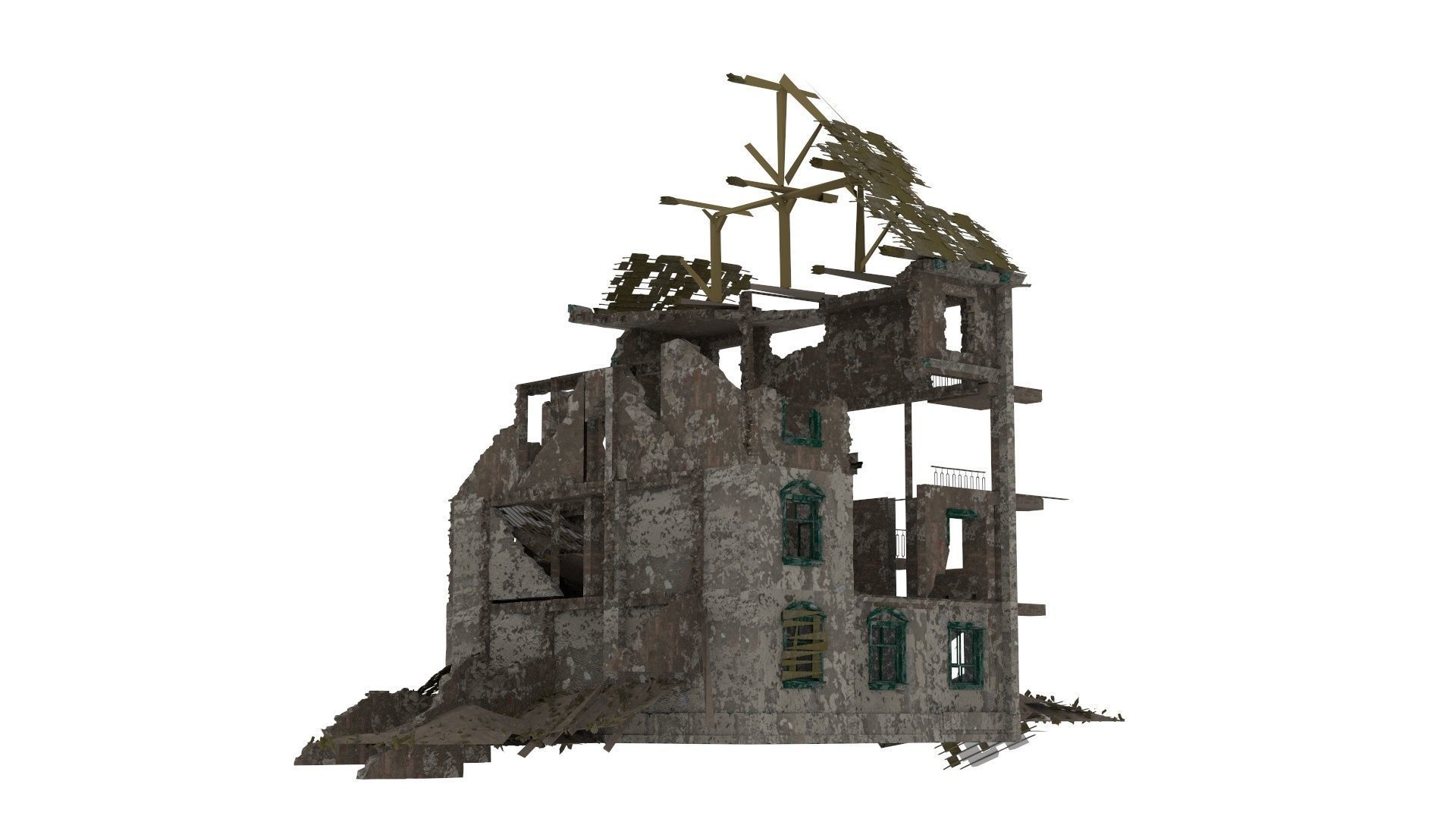 Realistic Ruined Building 3D model | CGTrader