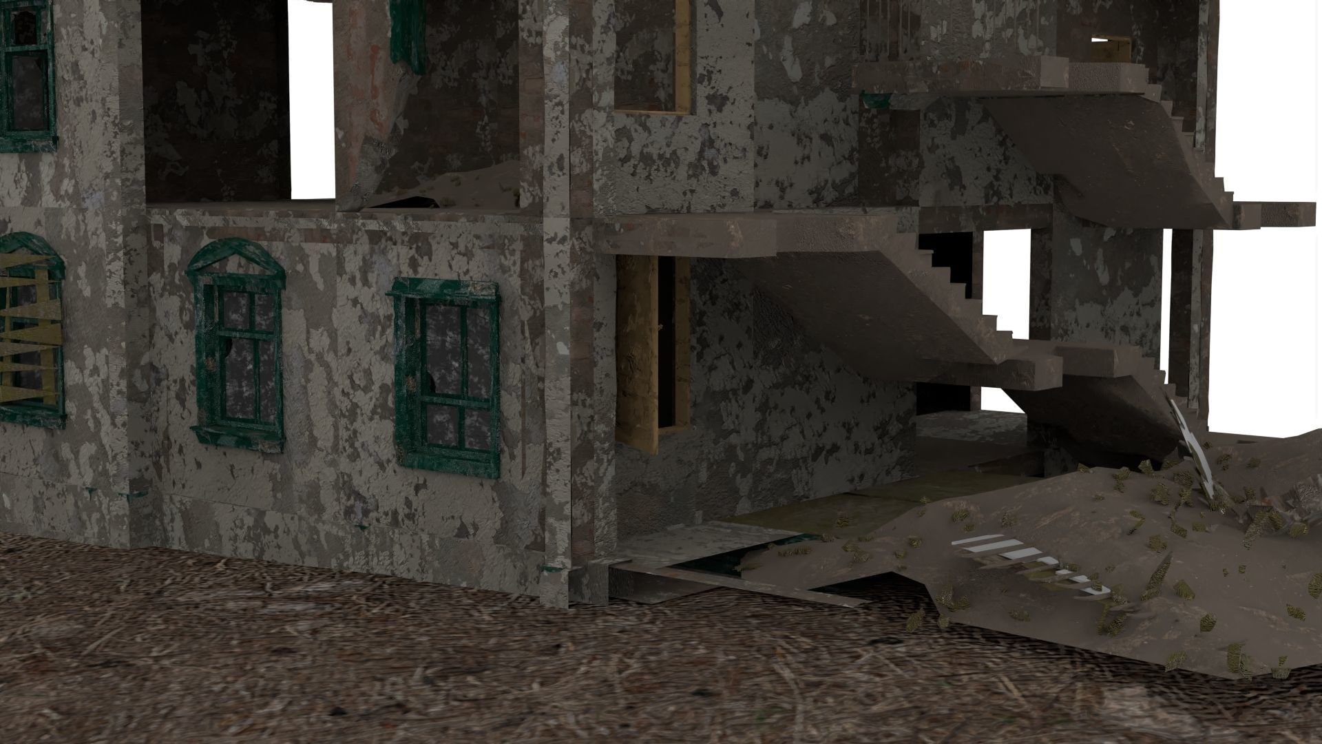 Realistic Ruined Building 3D model | CGTrader