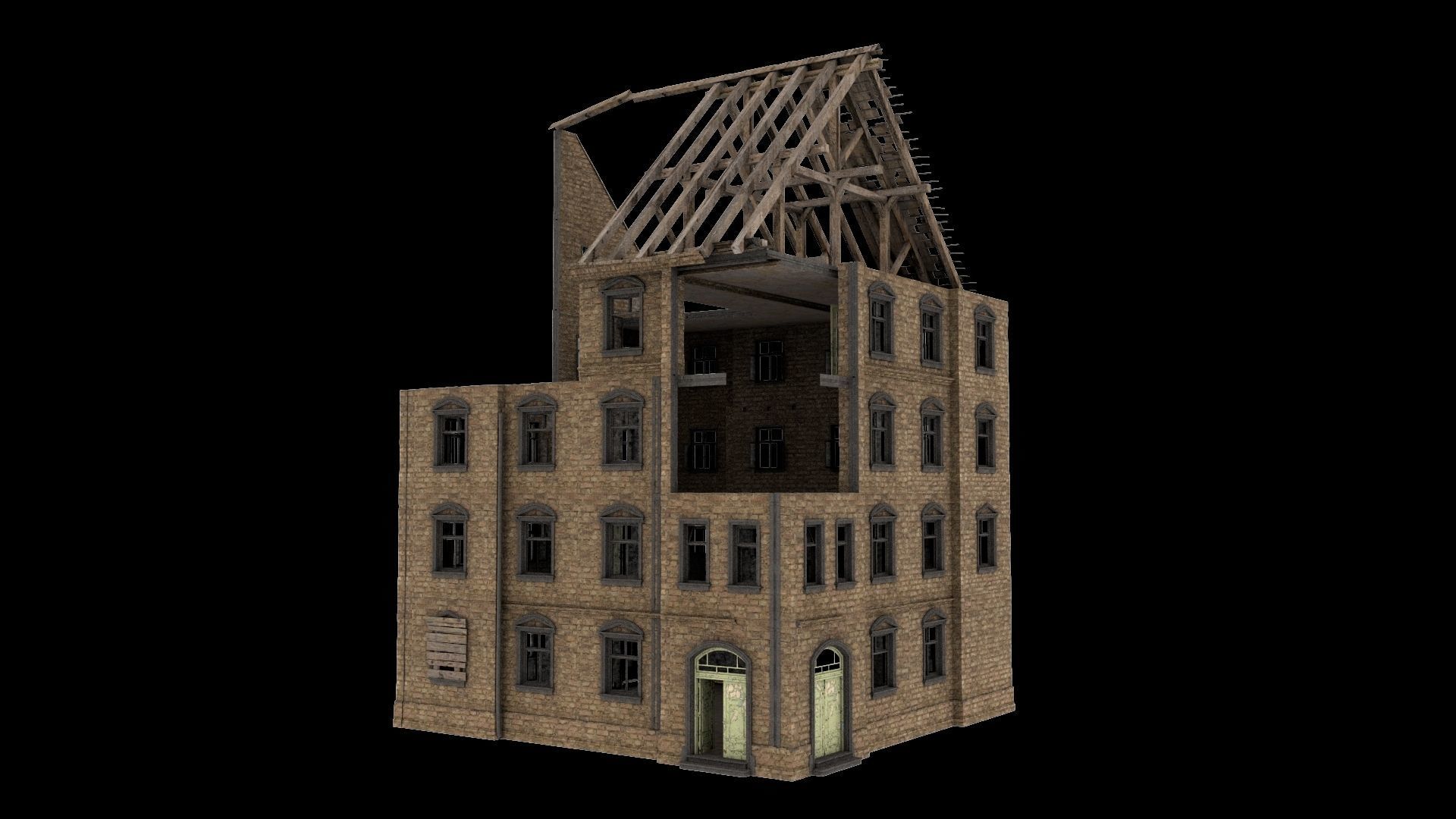 Realistic Ruined Building 3D model | CGTrader