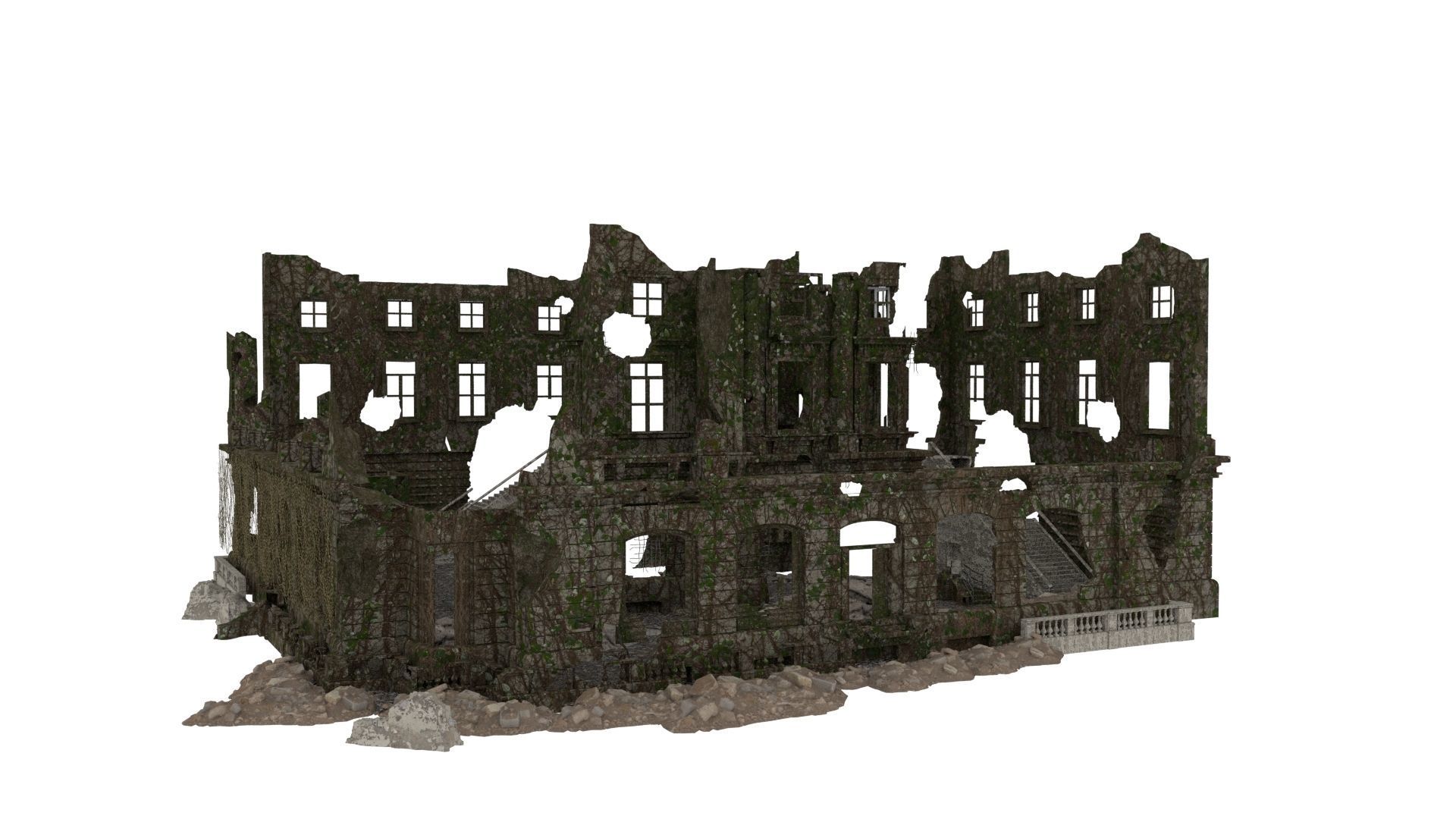 Realistic Ruined Building 3D model | CGTrader