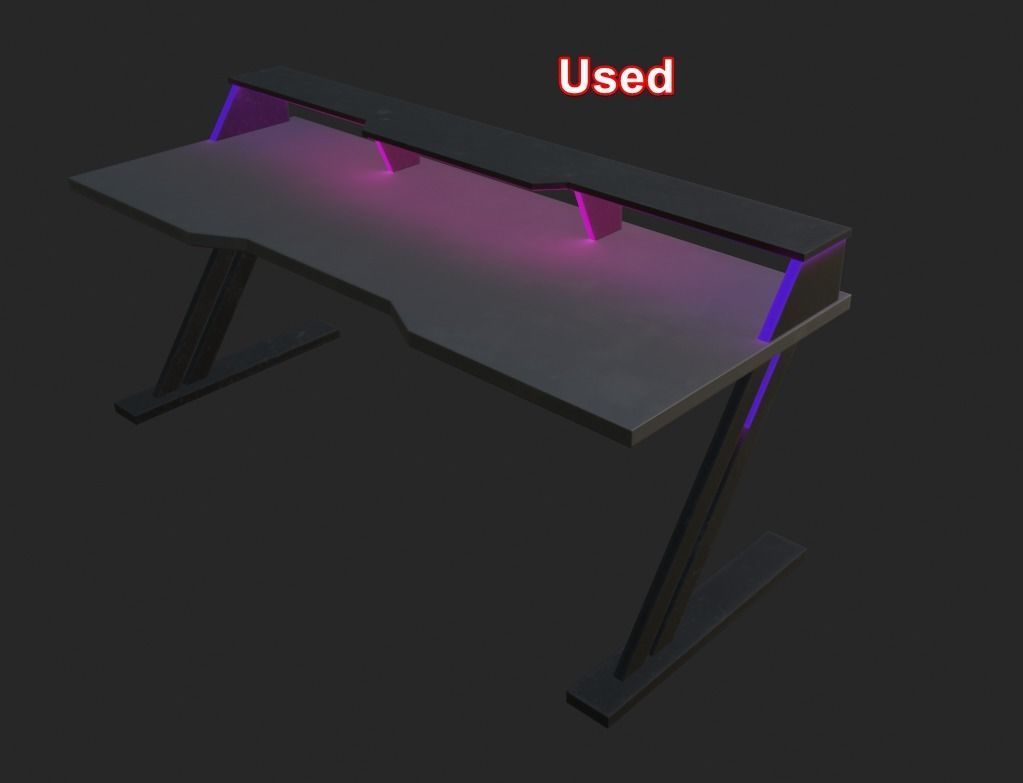 3D model Rgb gaming desk pro gaming table lowpoly game ready Low-poly ...