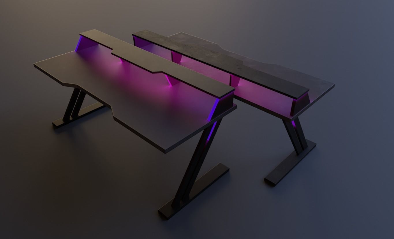 3D model Rgb gaming desk pro gaming table lowpoly game ready Low-poly ...
