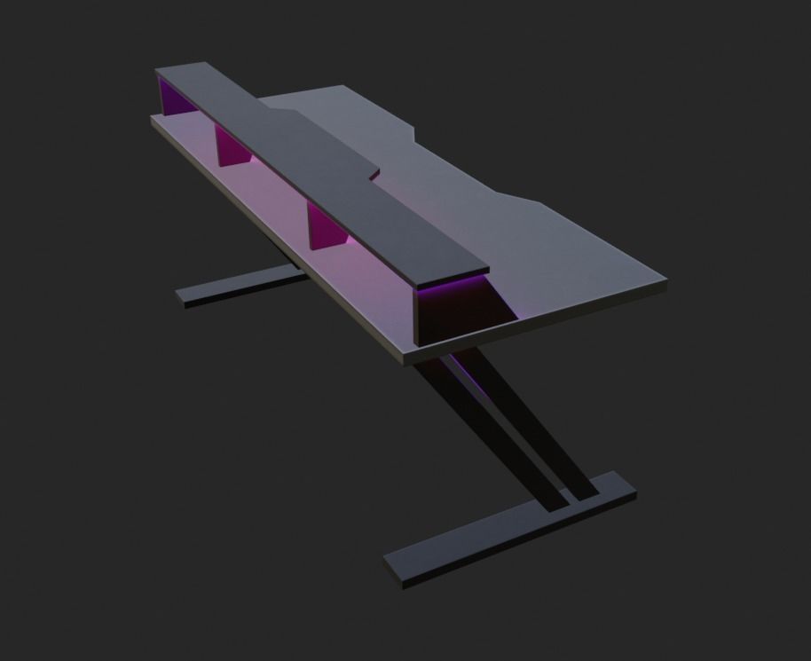3D model Rgb gaming desk pro gaming table lowpoly game ready Low-poly ...