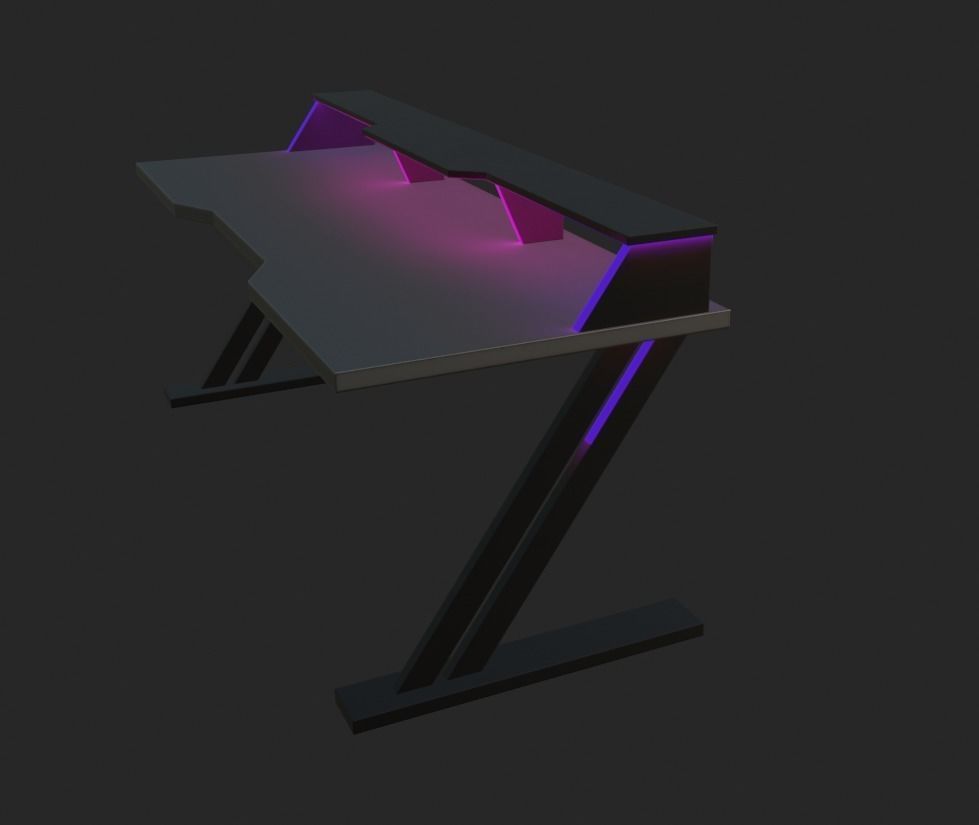 3D model Rgb gaming desk pro gaming table lowpoly game ready Low-poly ...
