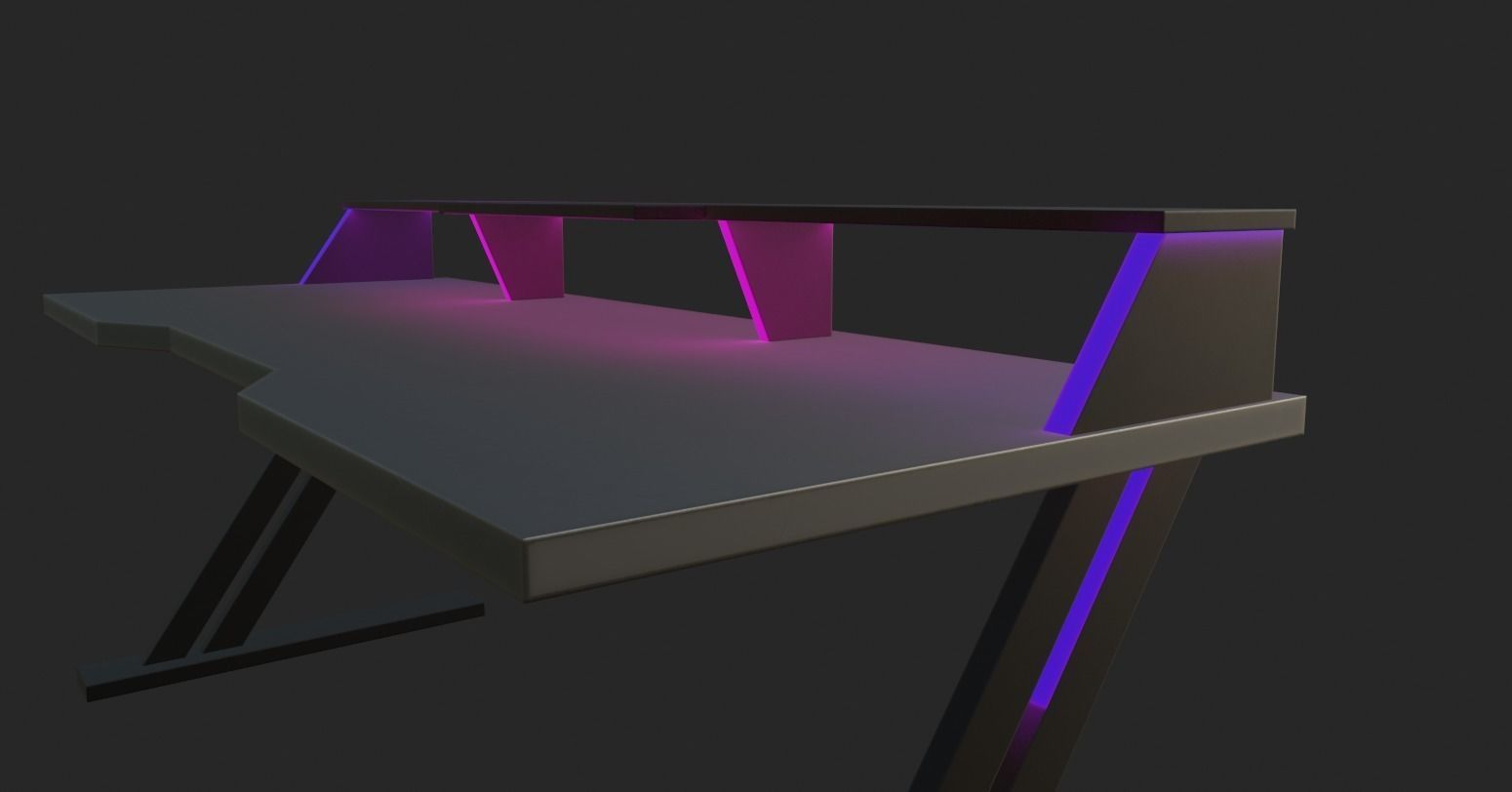 3D model Rgb gaming desk pro gaming table lowpoly game ready Low-poly ...