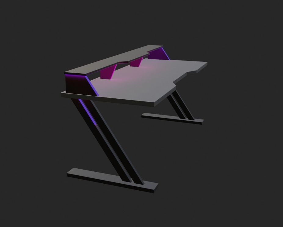 3D model Rgb gaming desk pro gaming table lowpoly game ready Low-poly ...