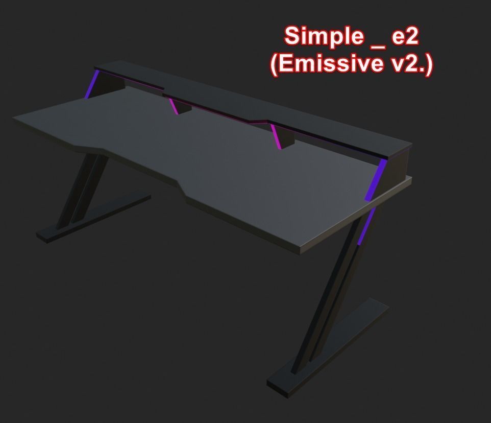 3D model Rgb gaming desk pro gaming table lowpoly game ready Low-poly ...