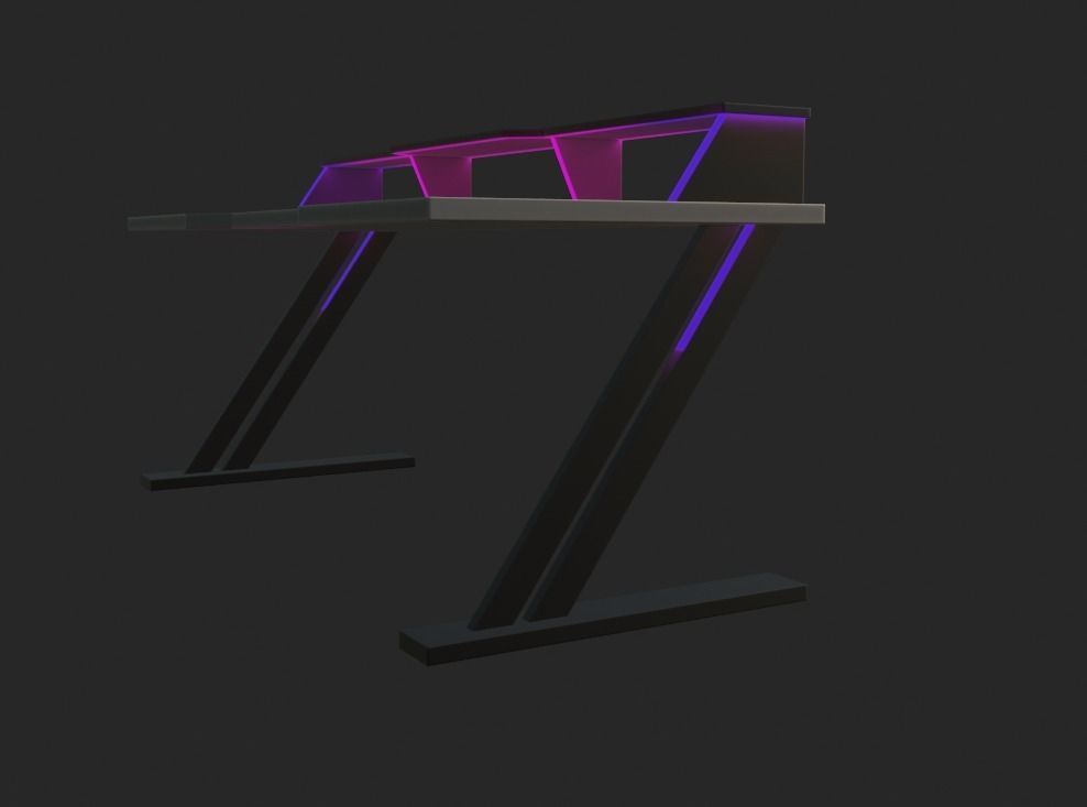 3D model Rgb gaming desk pro gaming table lowpoly game ready Low-poly ...