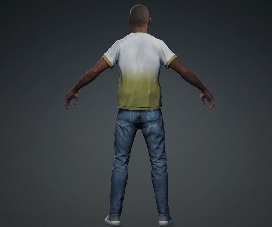 3D model Meet Valence - Average Age Black Man Standing Low-poly VR / AR ...