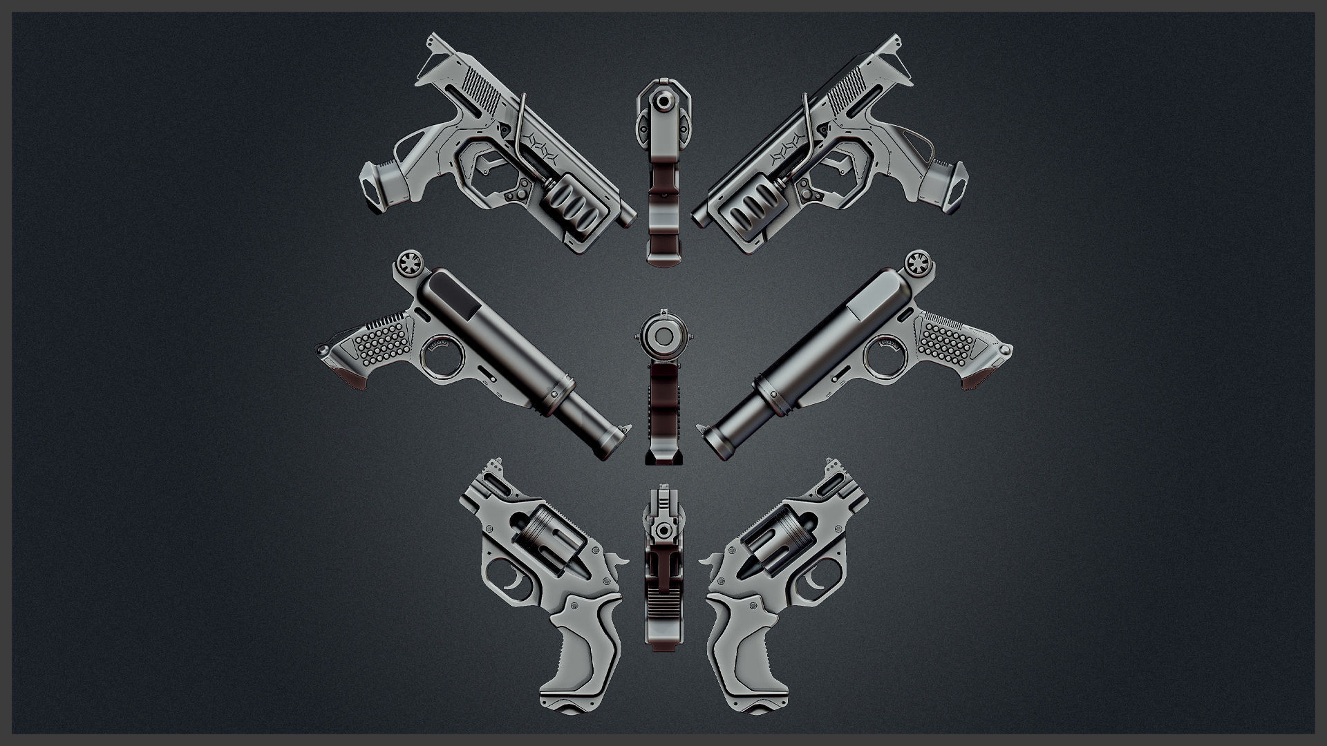 3D Gun Kitbash OBJ BLENDFILES 3D model | CGTrader