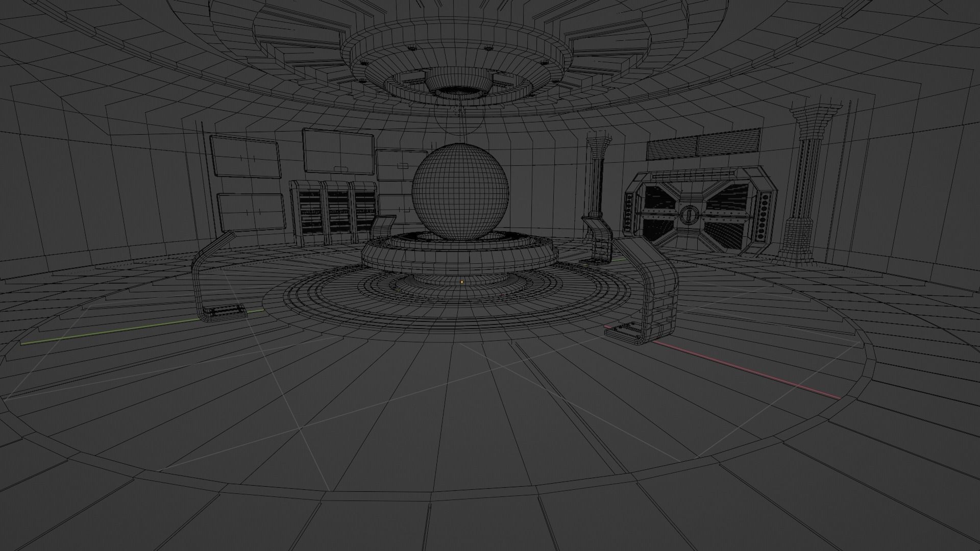 3D model Sci-Fi Command Room Interior 3D Model VR / AR / low-poly ...