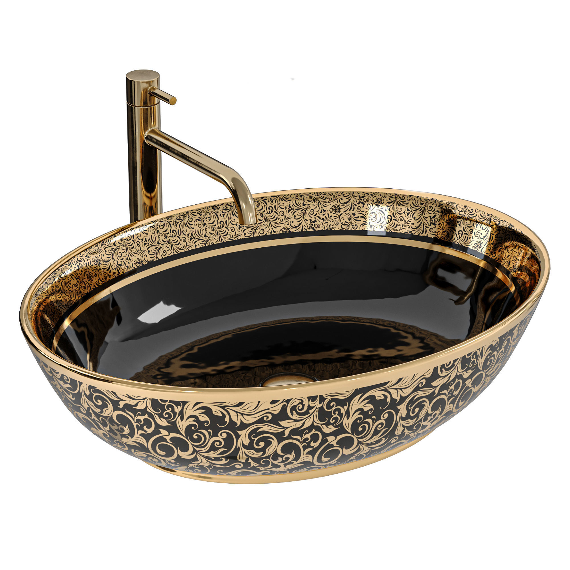 Washbasin REA Margot Gold 3D model | CGTrader