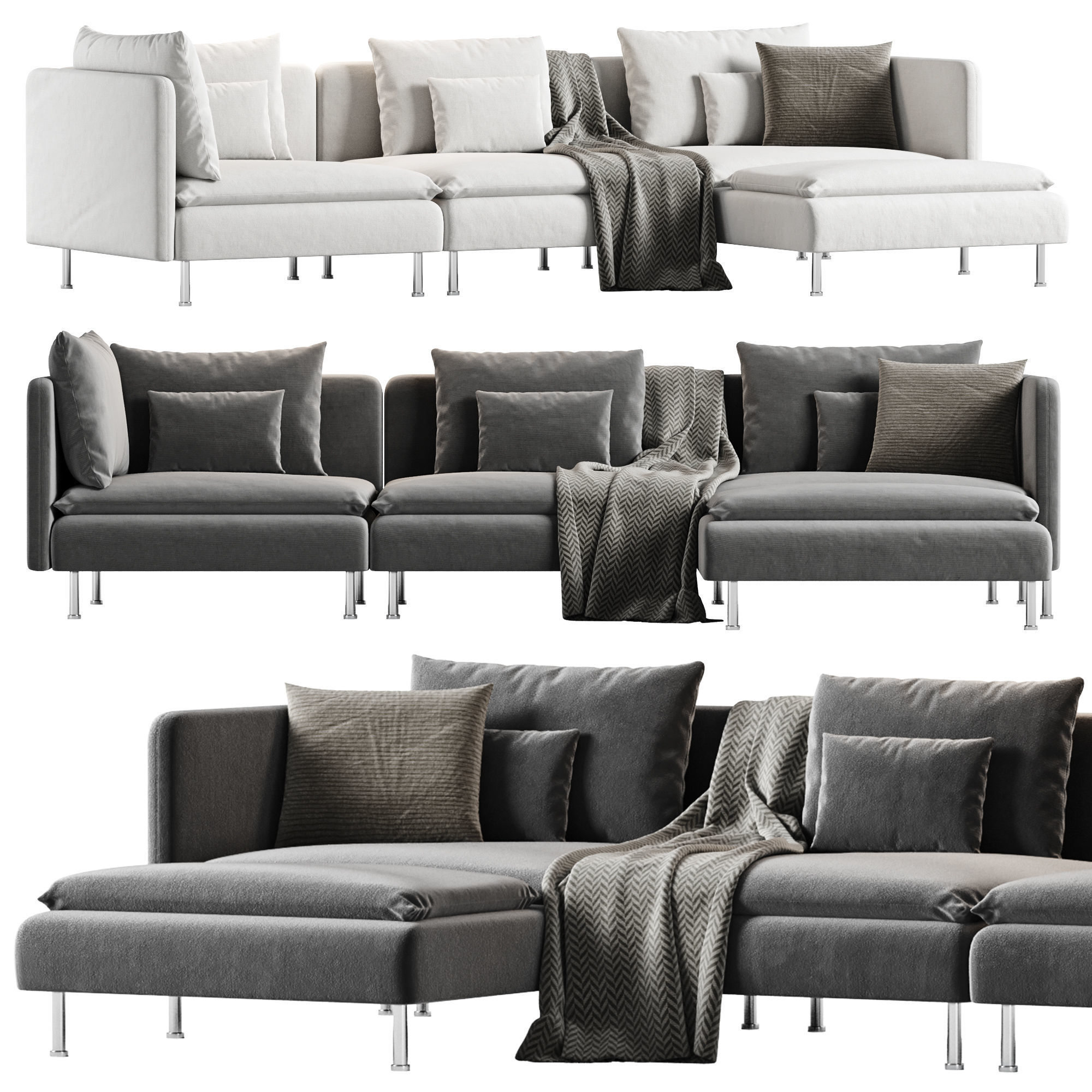 Ikea SODERHAMN section 4 seat 3D model | CGTrader