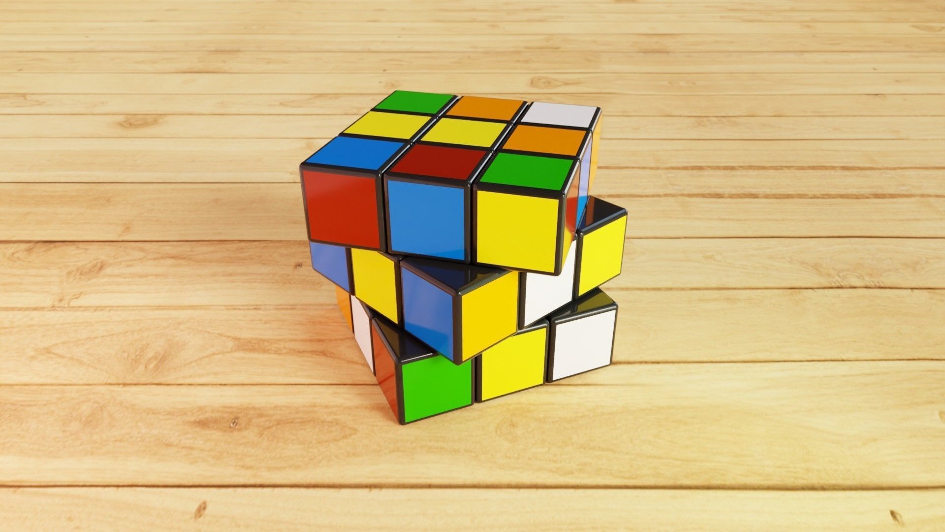 3D model Rubik Cube - Low Polygons - Camera Animated VR / AR / low-poly ...