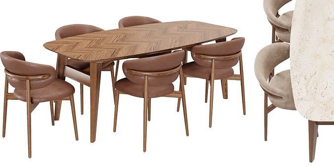 Oleandro Chair And Abrey Dining Table By Calligaris 3D model | CGTrader