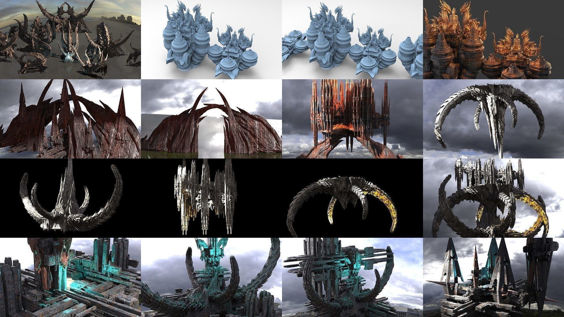 Dragon Architecture 3D Collection VR / AR / low-poly | CGTrader