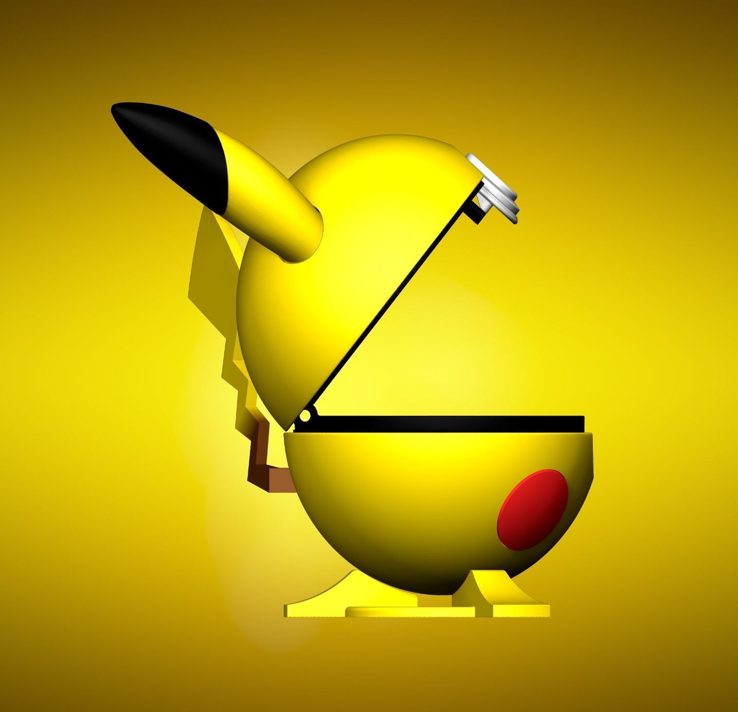 Pokeball Pikachu Functional Pokemon 3D model 3D printable | CGTrader