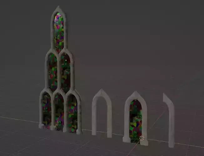 3D model medieval arched stain glass windows VR / AR / low-poly | CGTrader