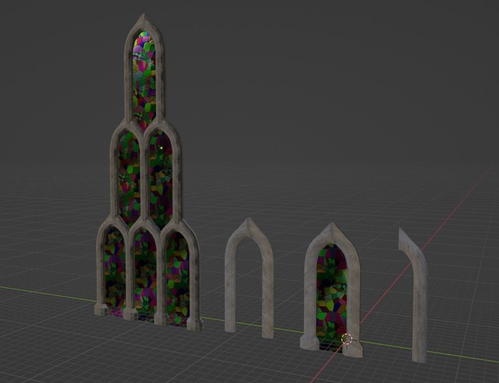 3D model medieval arched stain glass windows VR / AR / low-poly | CGTrader