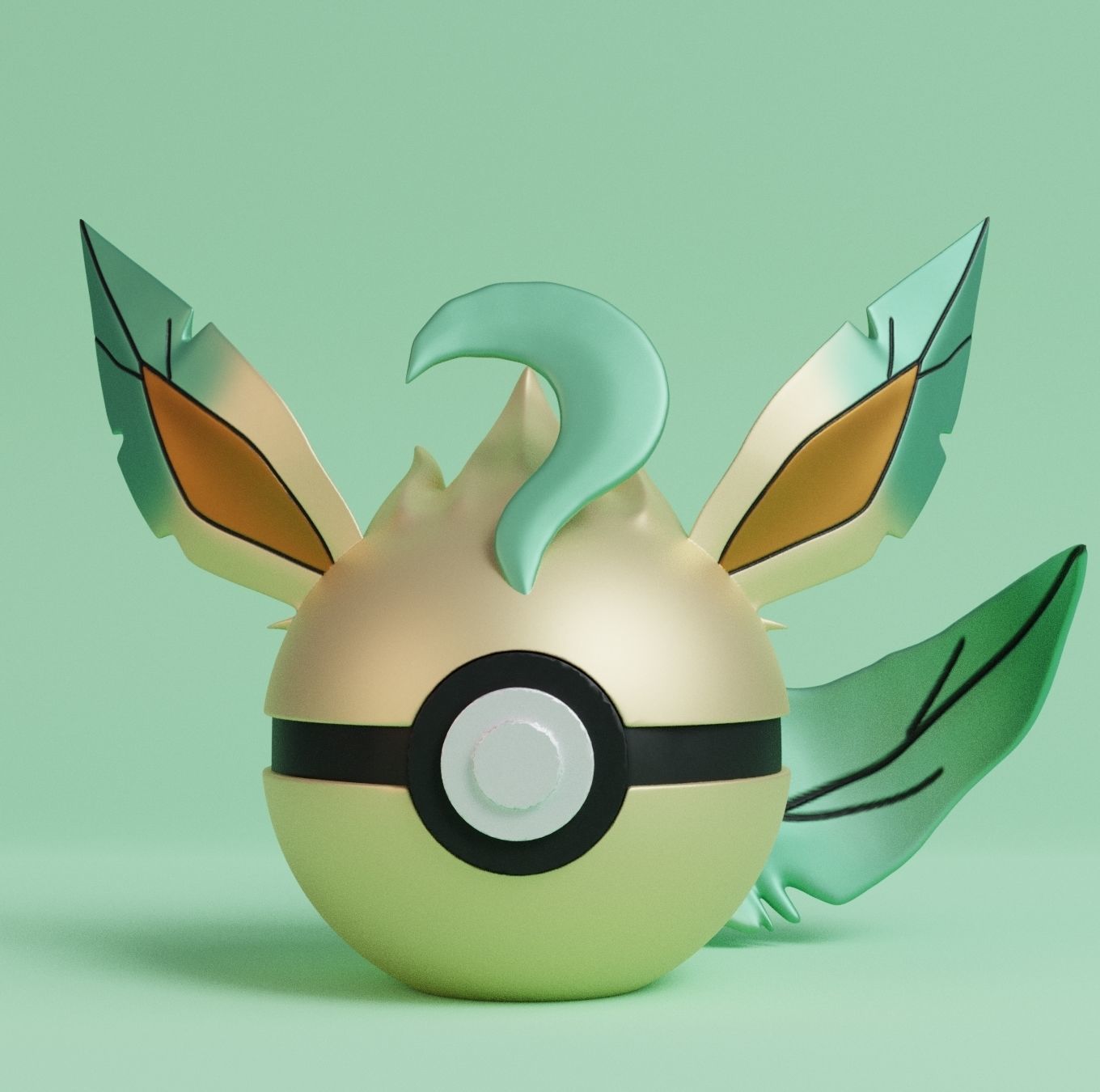 Pokemon Leafeon Pokeball 3D model 3D printable | CGTrader