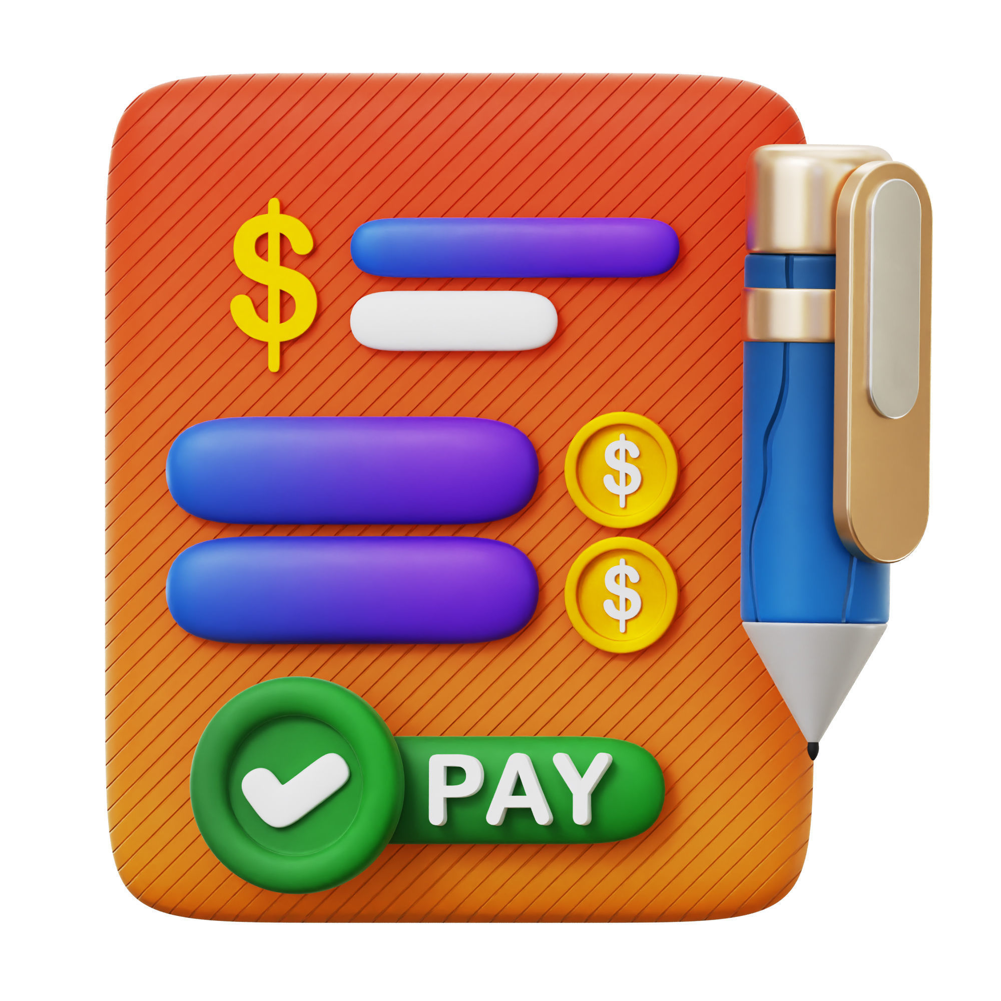 3D model 3D Invoice VR / AR / low-poly | CGTrader