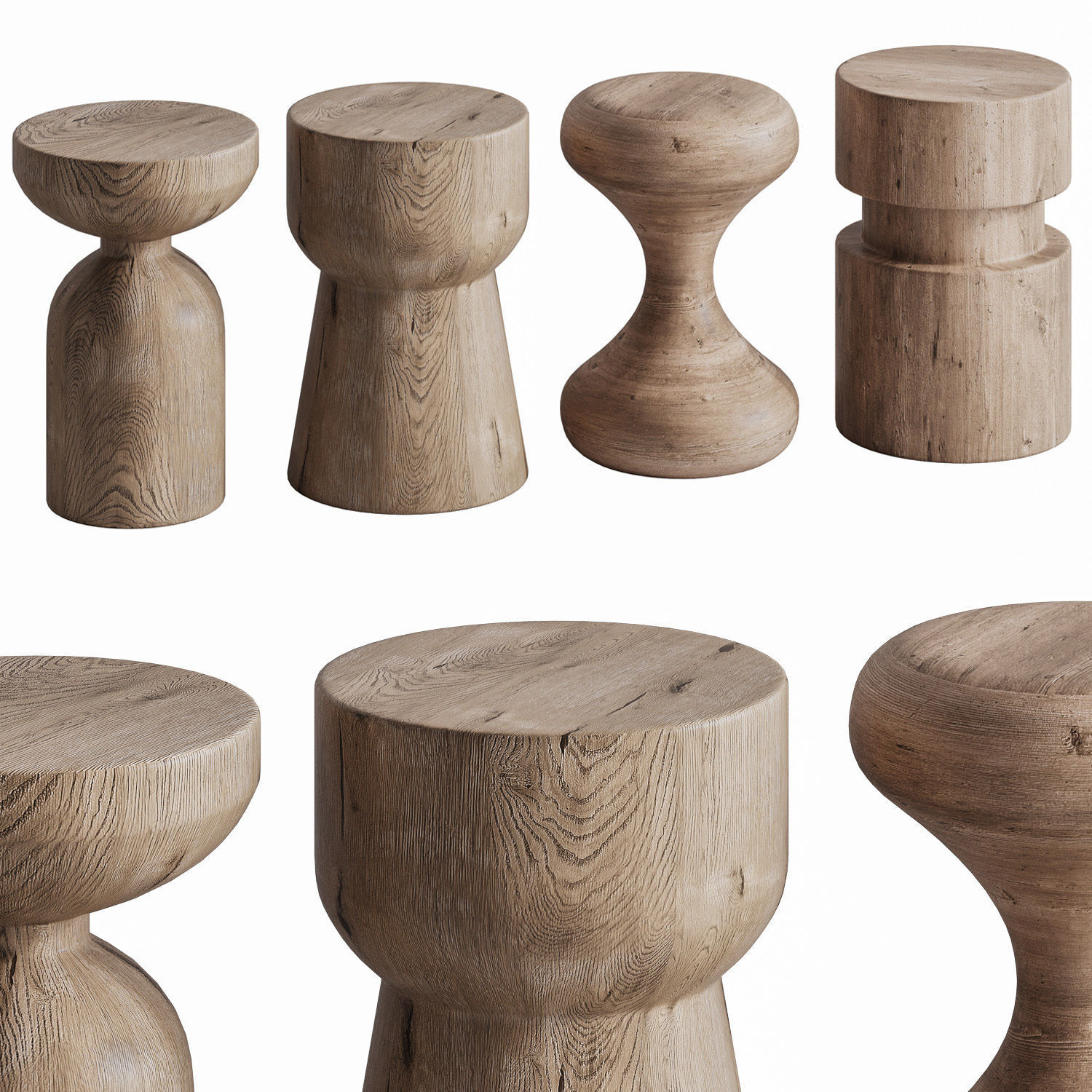Wood Log Stools by Etsy 3D model | CGTrader