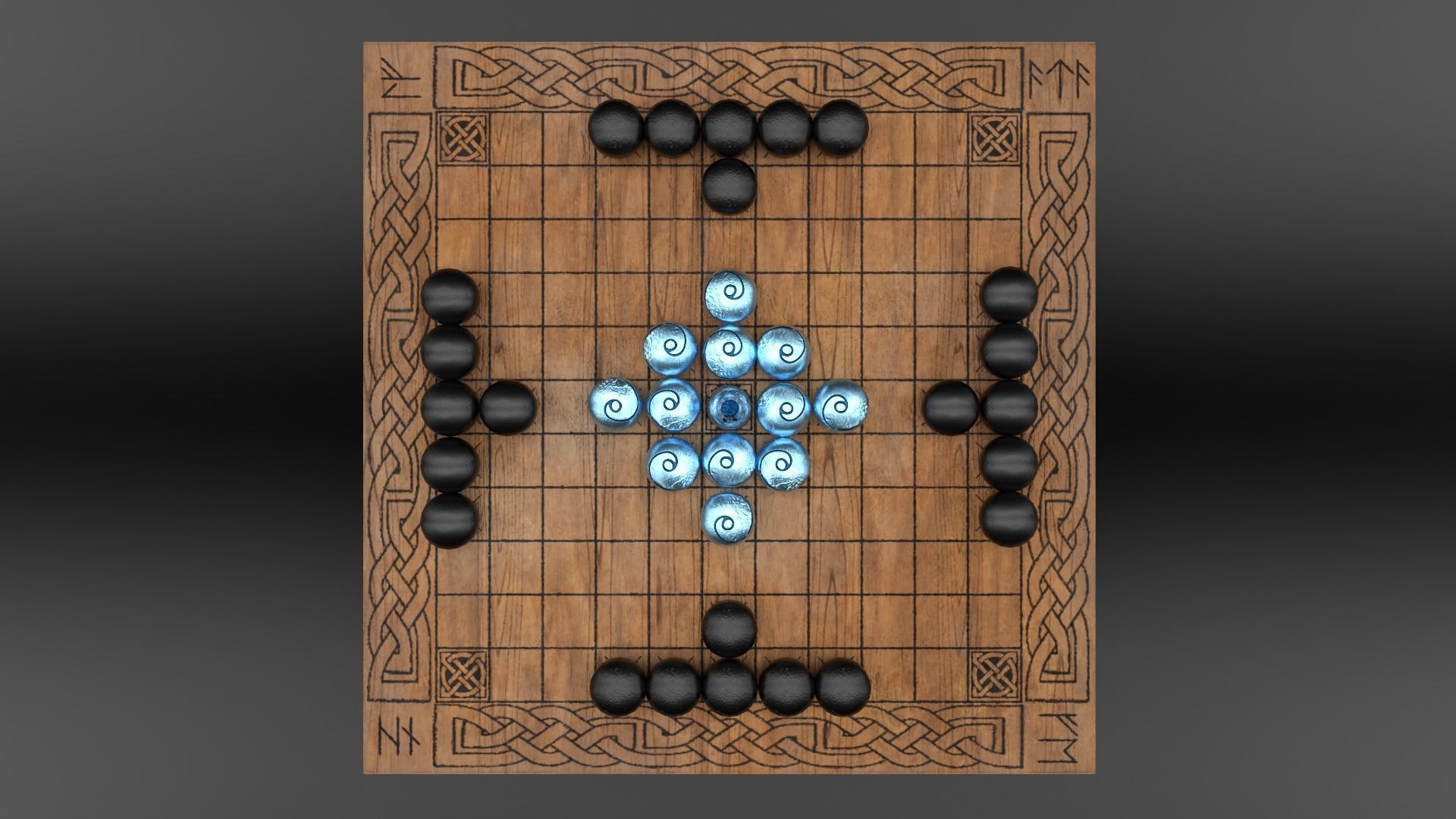 3D model Hnefatafl - Gameready Viking Boardgame models - Square version ...
