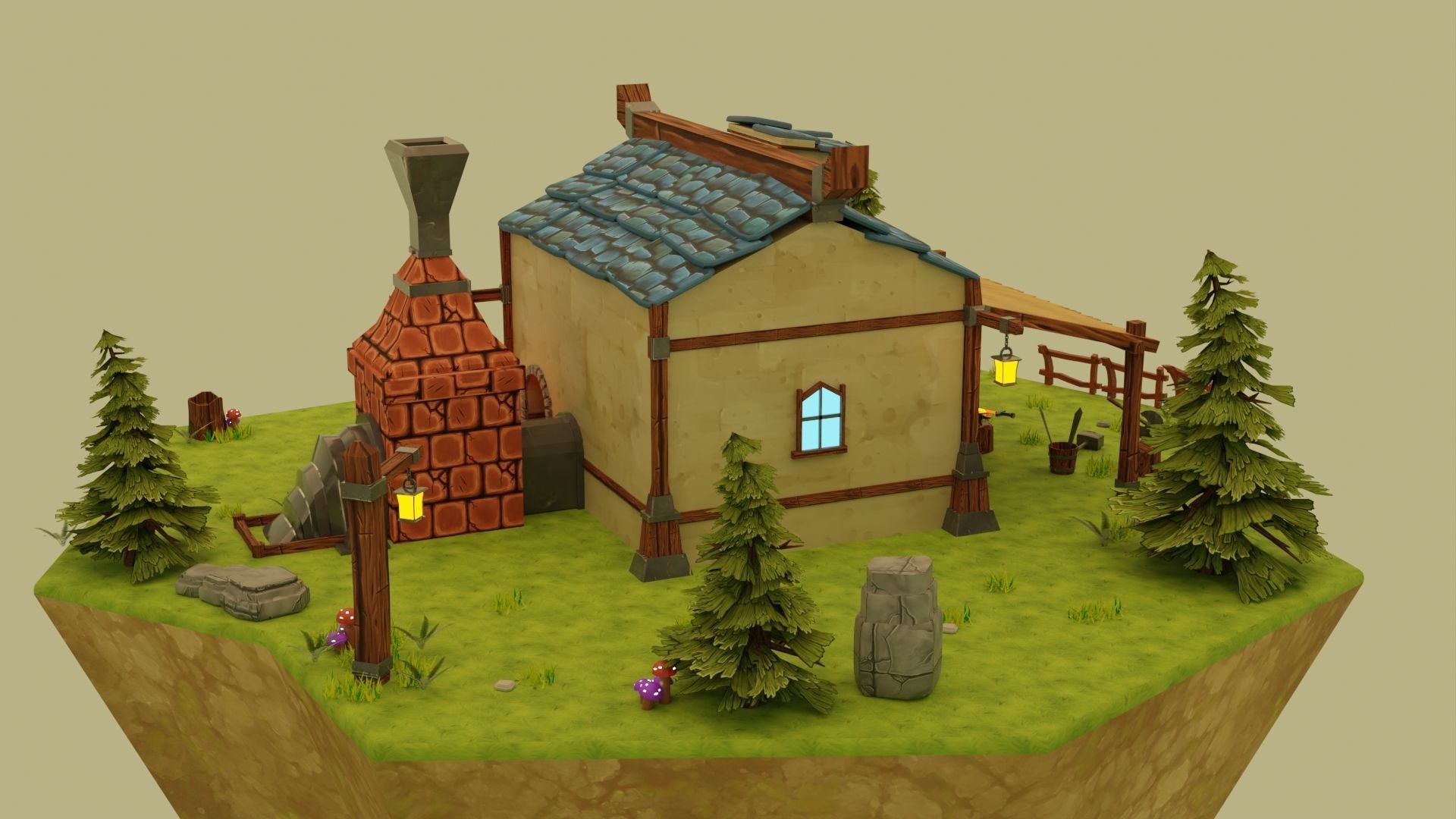 3D model Medieval Blacksmith VR / AR / low-poly | CGTrader