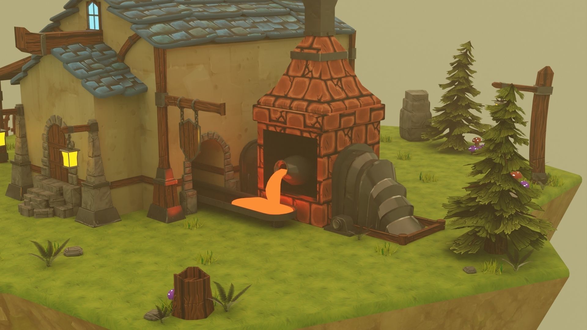 3D model Medieval Blacksmith VR / AR / low-poly | CGTrader