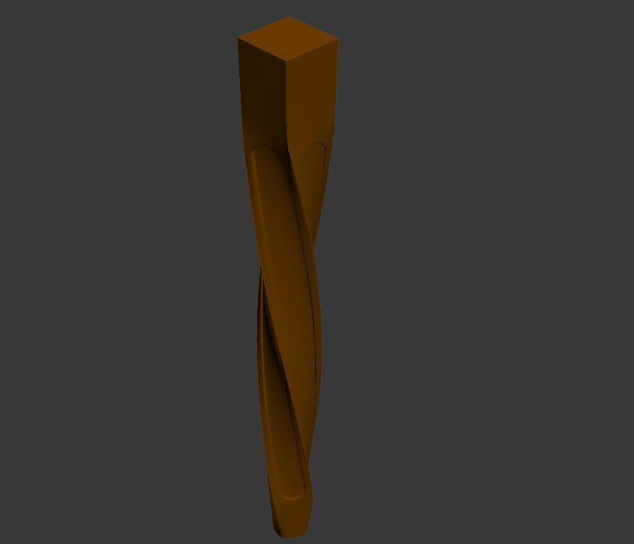 Wooden twisted leg 3D model for CNC machine 3D model | CGTrader