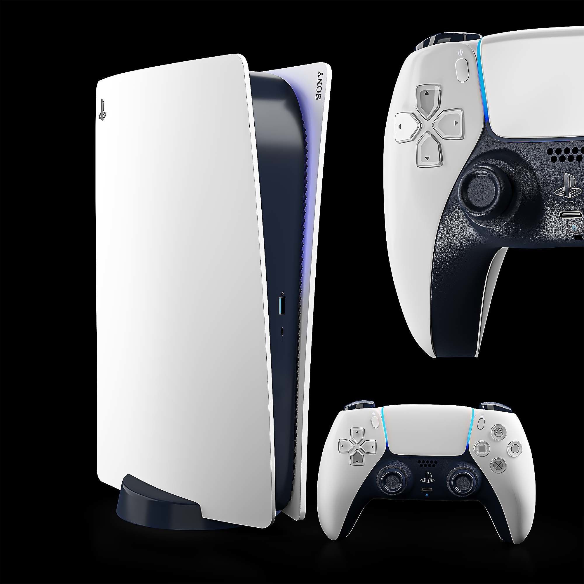 Sony Play Station 5 Digital Edition Console Set 3D model | CGTrader