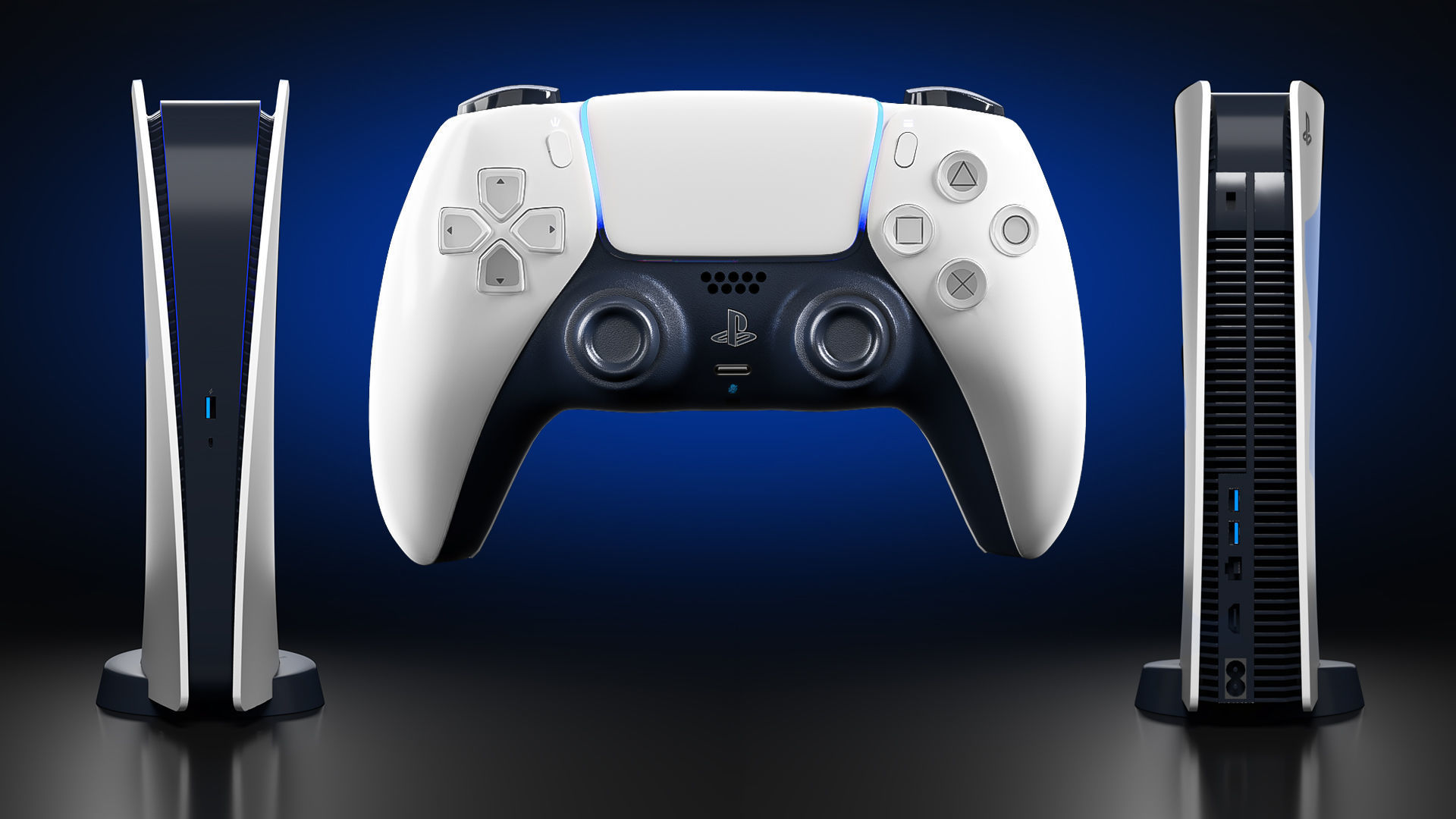 Sony Play Station 5 Digital Edition Console Set 3D model | CGTrader