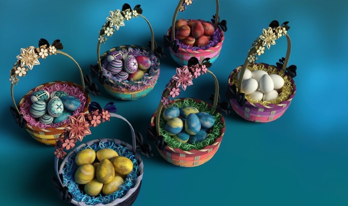Easter Baskets 3D model | CGTrader
