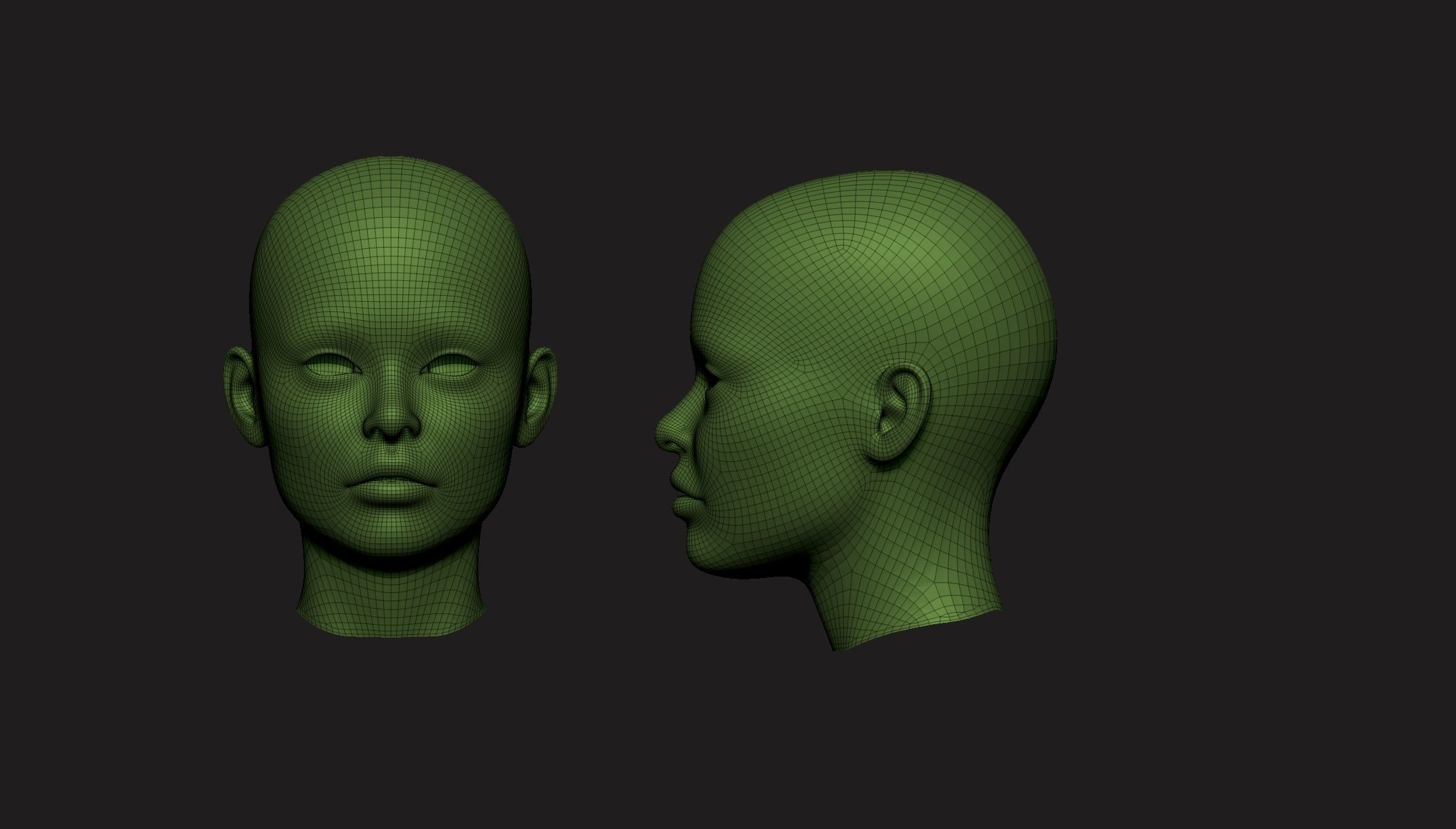 Female Head 3D model 3D printable | CGTrader