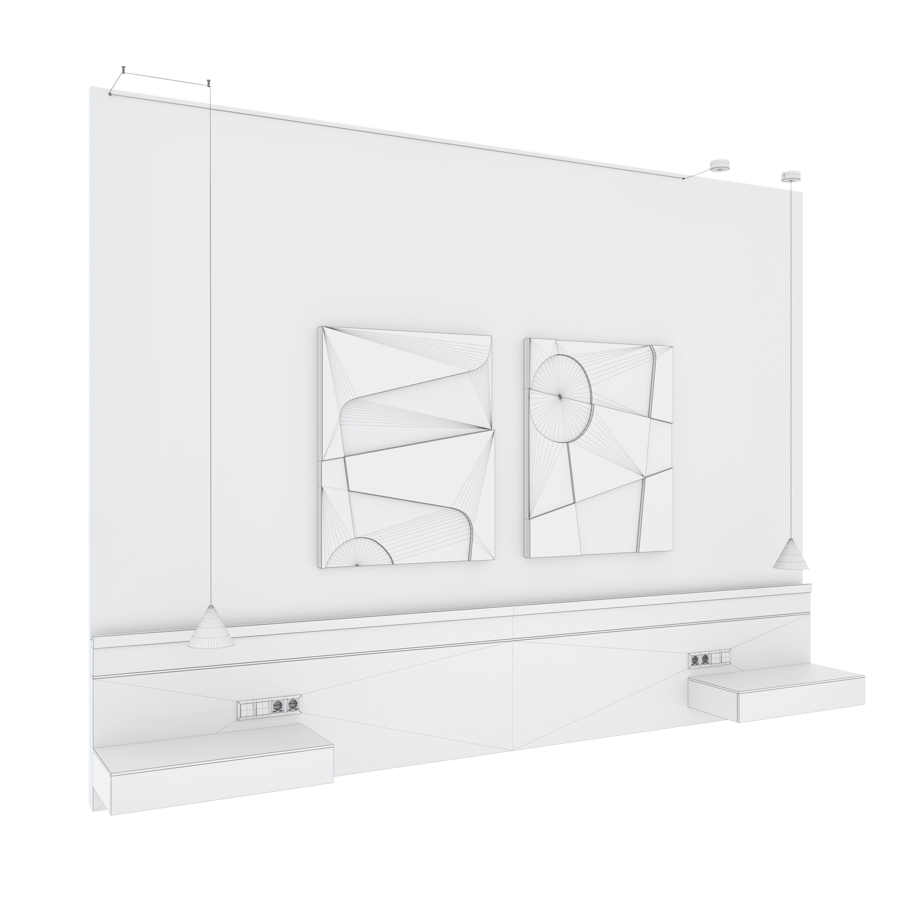 Decorative wall panel set 115 3D model | CGTrader