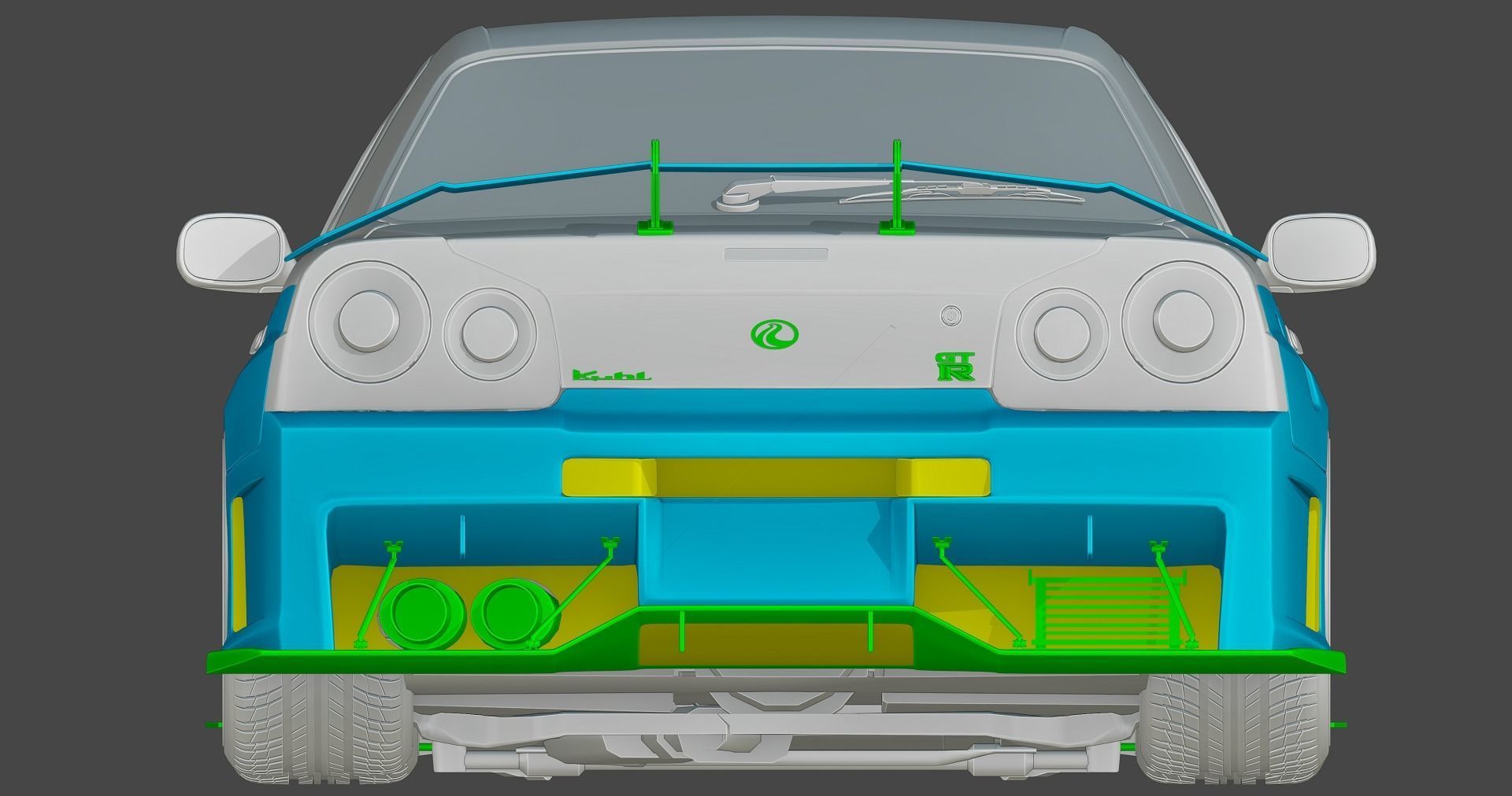 3D model NISSAN GT-R R34 KUHL RACING VR / AR / low-poly | CGTrader