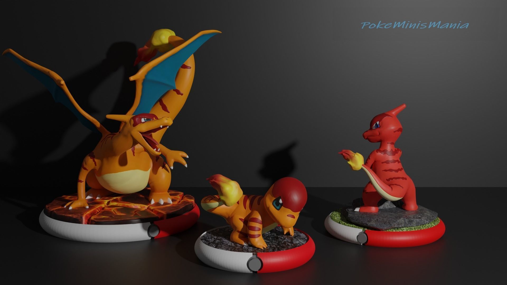 Clone Charmander Charmeleon and Charizard 3D print model 3D model 3D ...