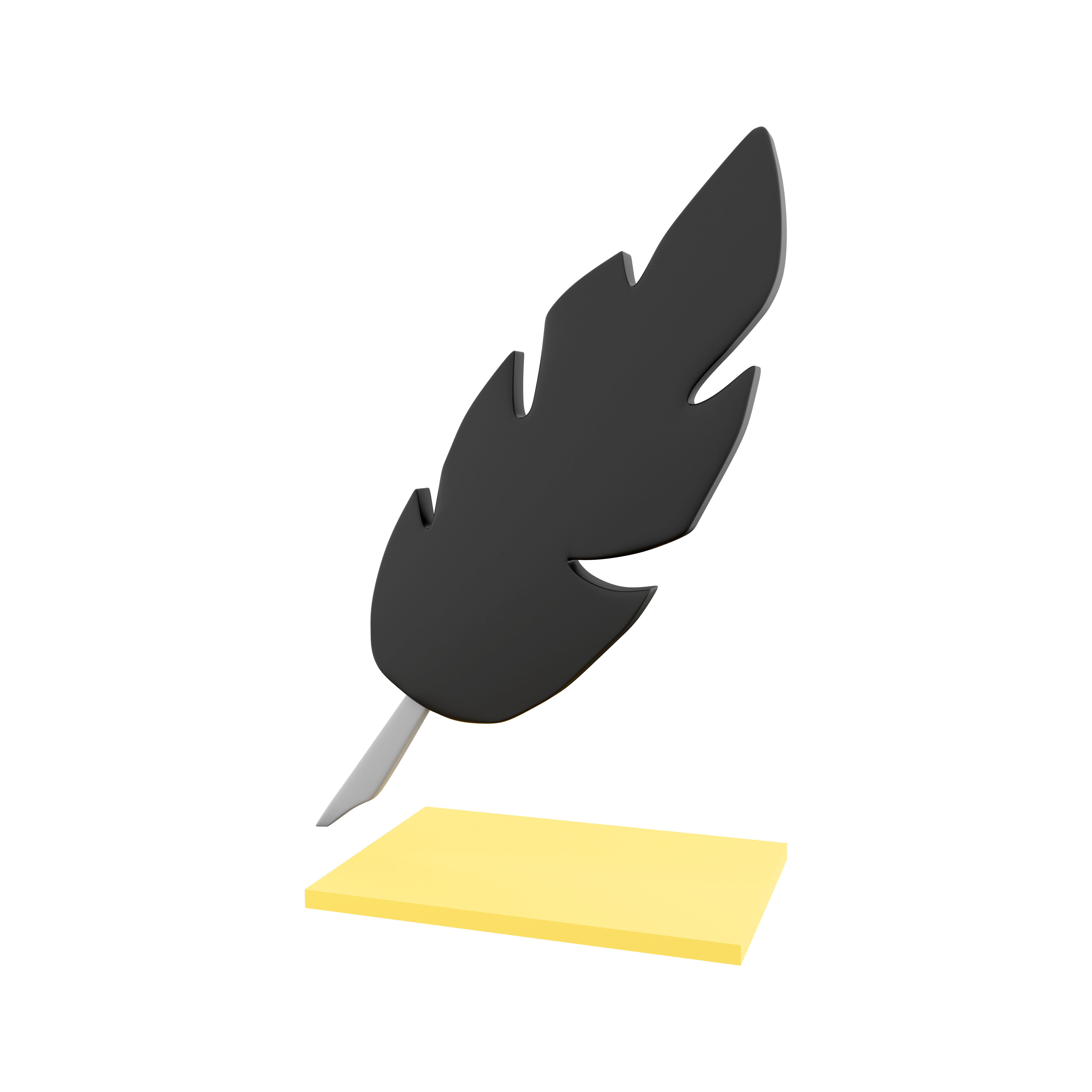 3d of bird quill icon on white background 3D model | CGTrader