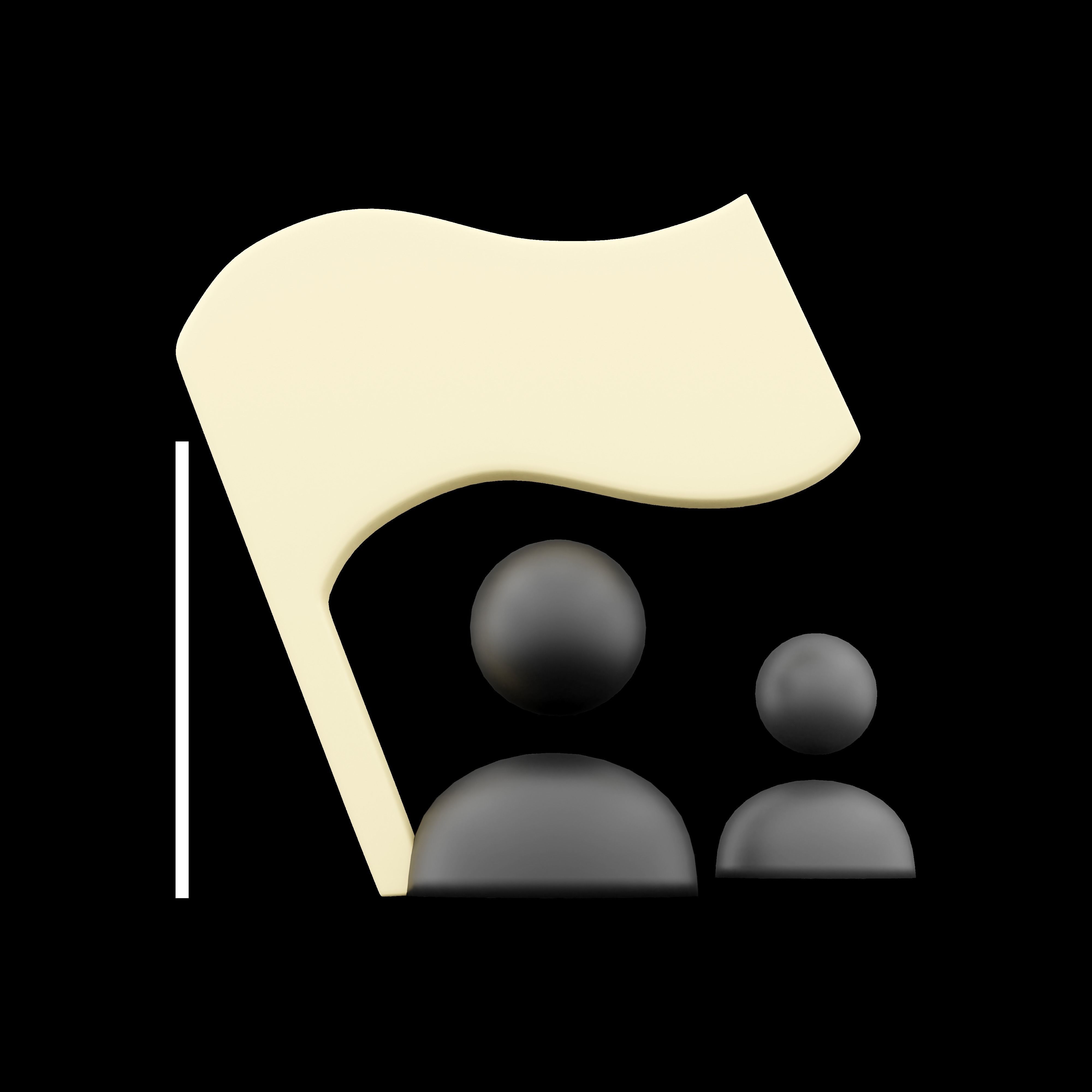 3d fan flag icon on white 3D model | CGTrader