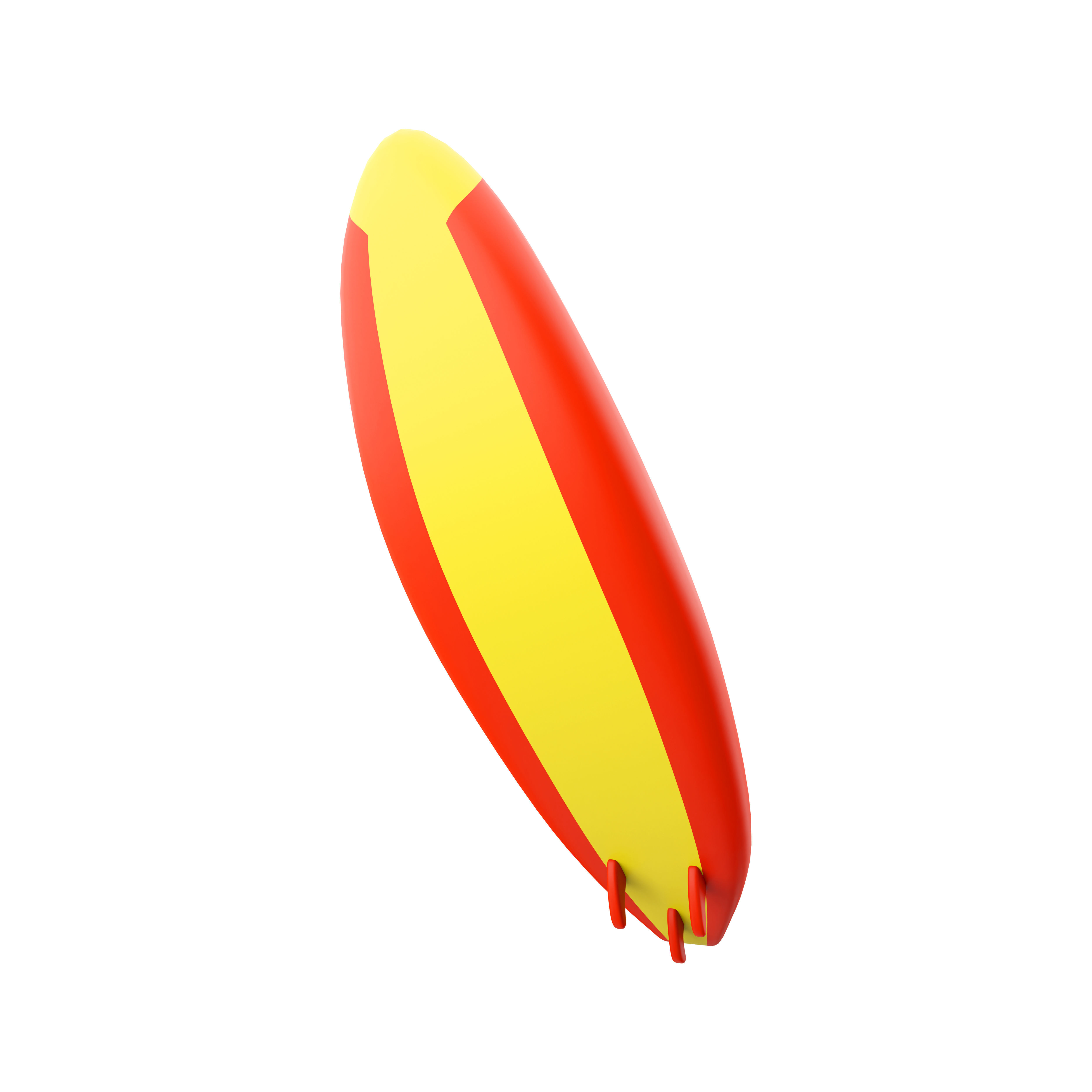 3d yellow and red surfboard 3D model | CGTrader