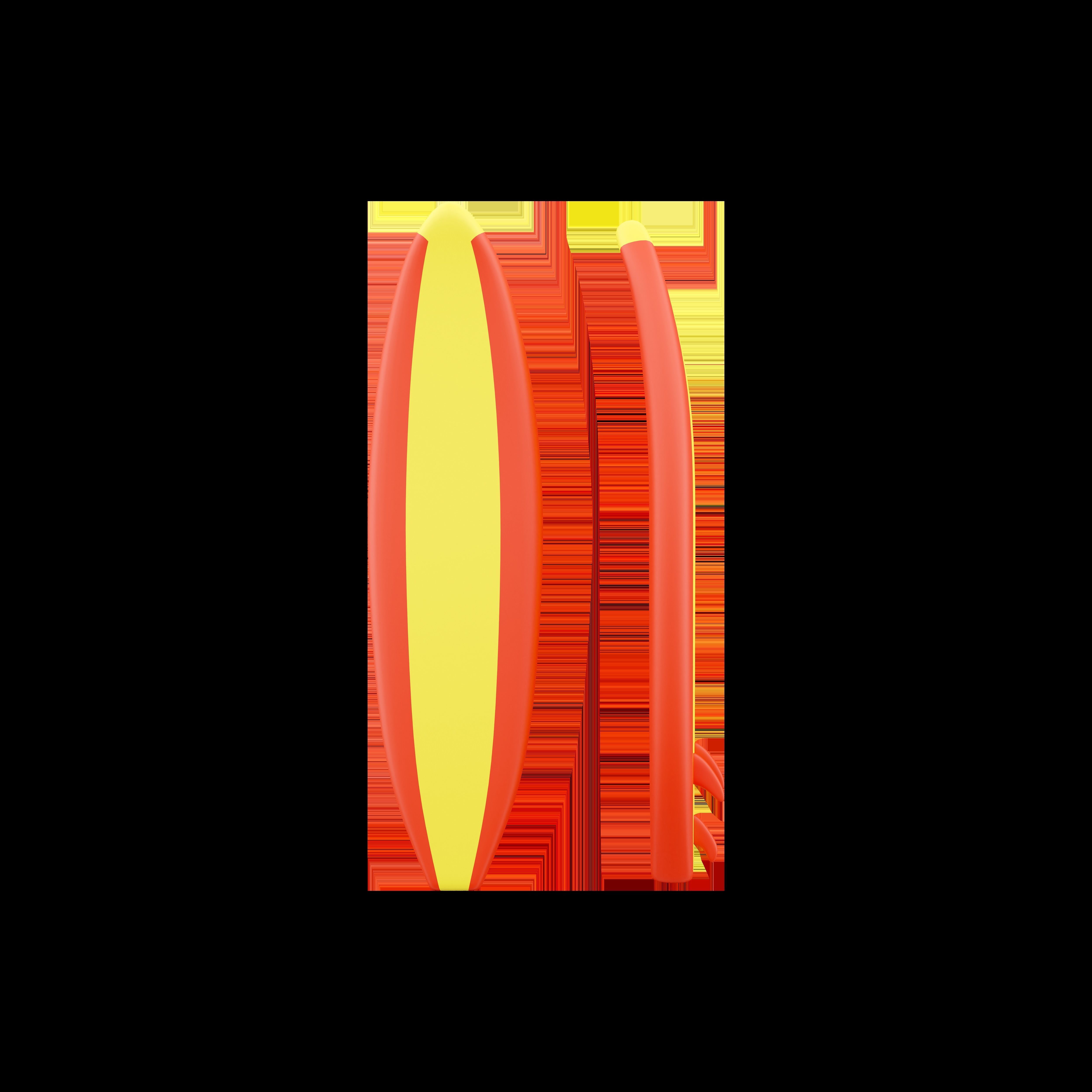 3d yellow and red surfboard 3D model | CGTrader