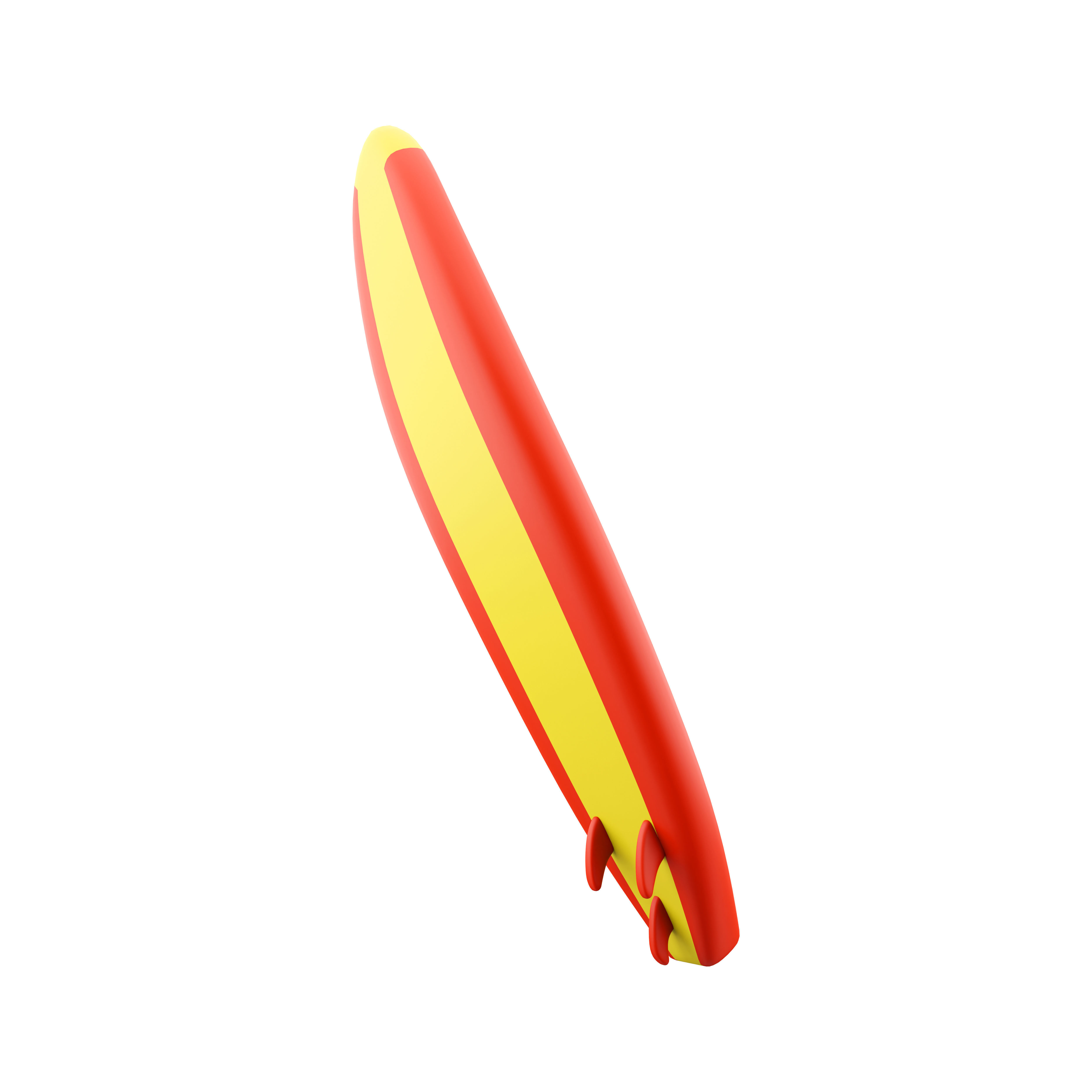 3d yellow and red surfboard 3D model | CGTrader